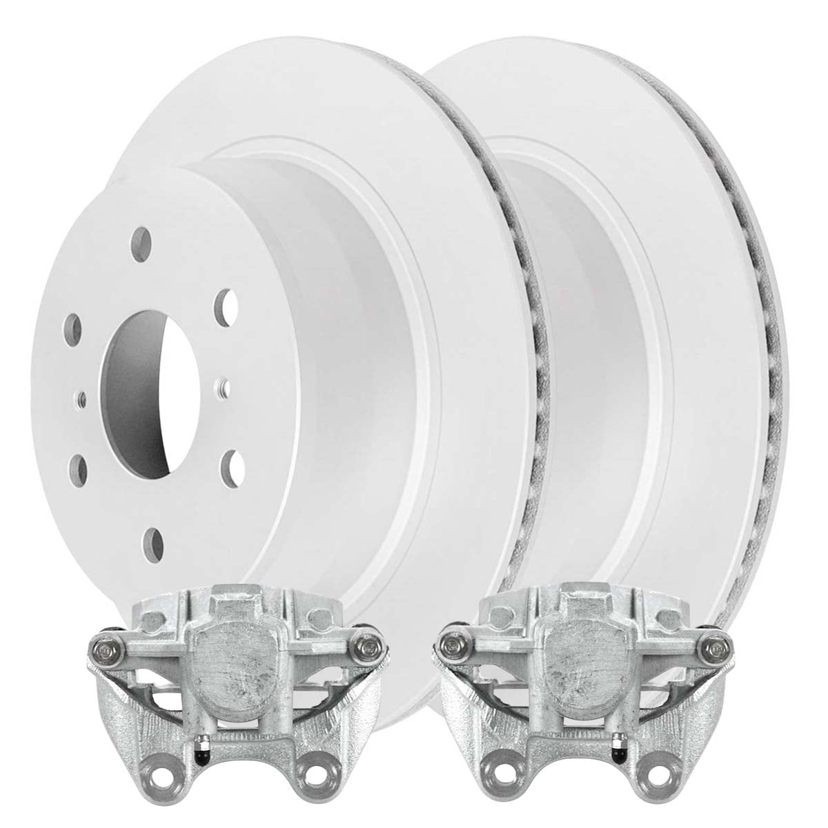 AutoShack Coated Brake Rotors Rear Brake Rotor Replacement Kit with ...