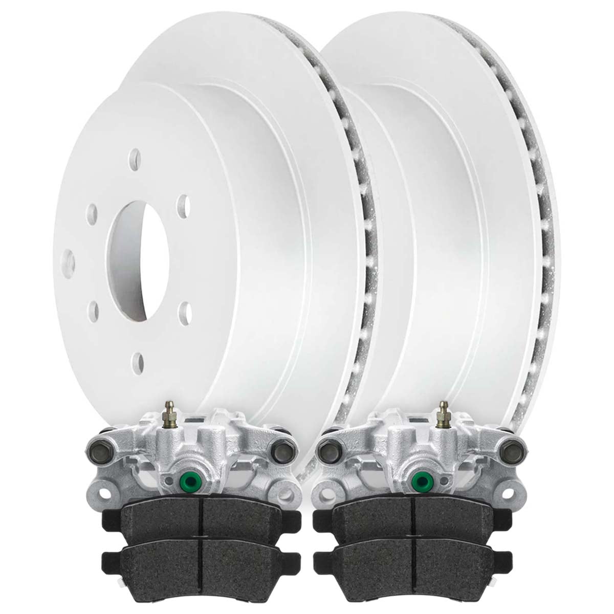 AutoShack Coated Brake Rotors Rear Brake Rotor Replacement Kit with ...