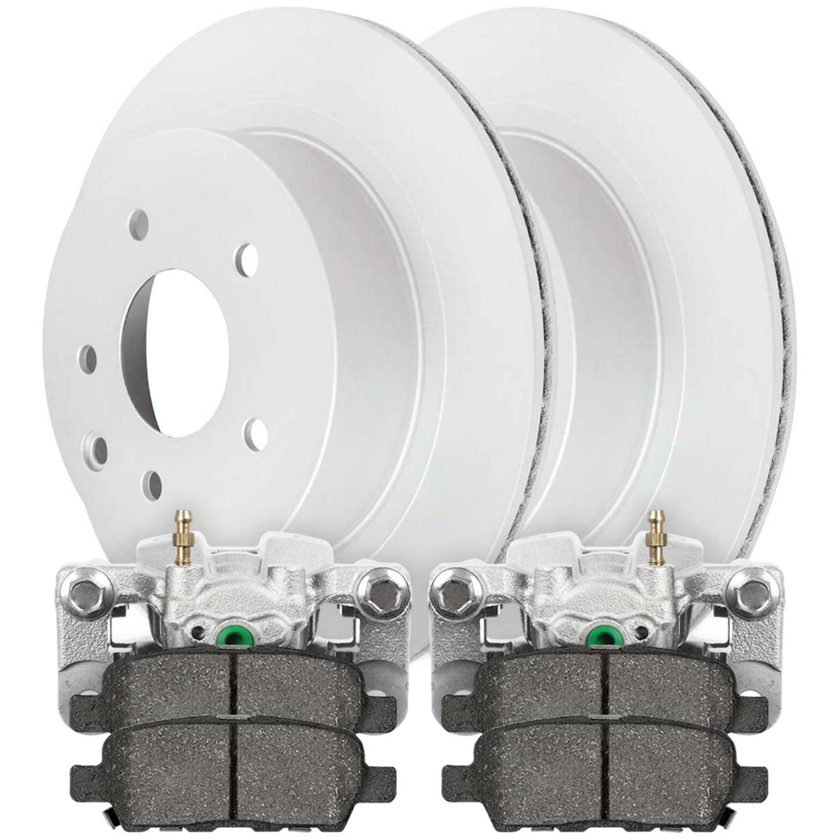 AutoShack Coated Brake Rotors Rear Brake Rotor Replacement Kit with ...