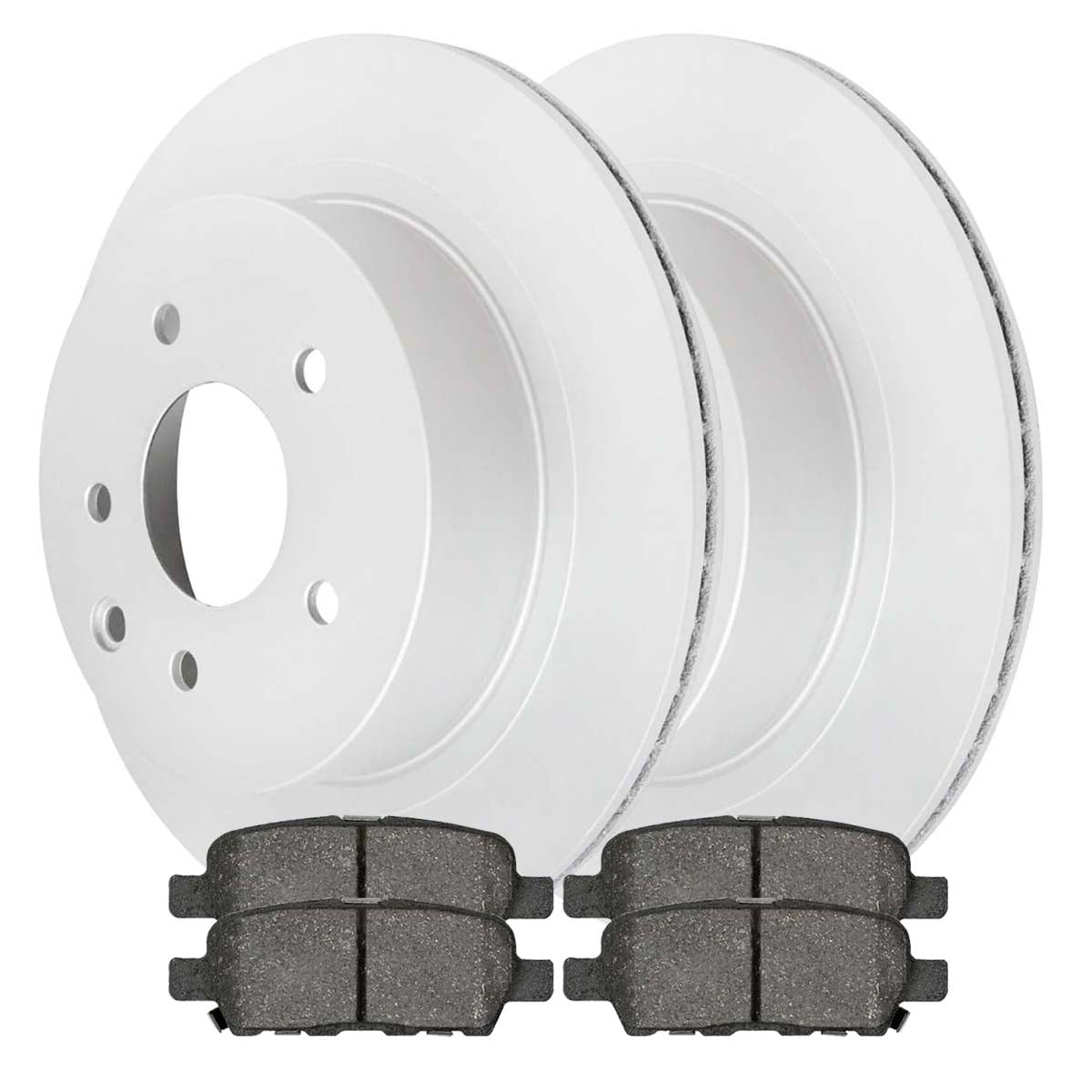 AutoShack Coated Brake Rotors Rear Brake Rotor Replacement Kit with ...