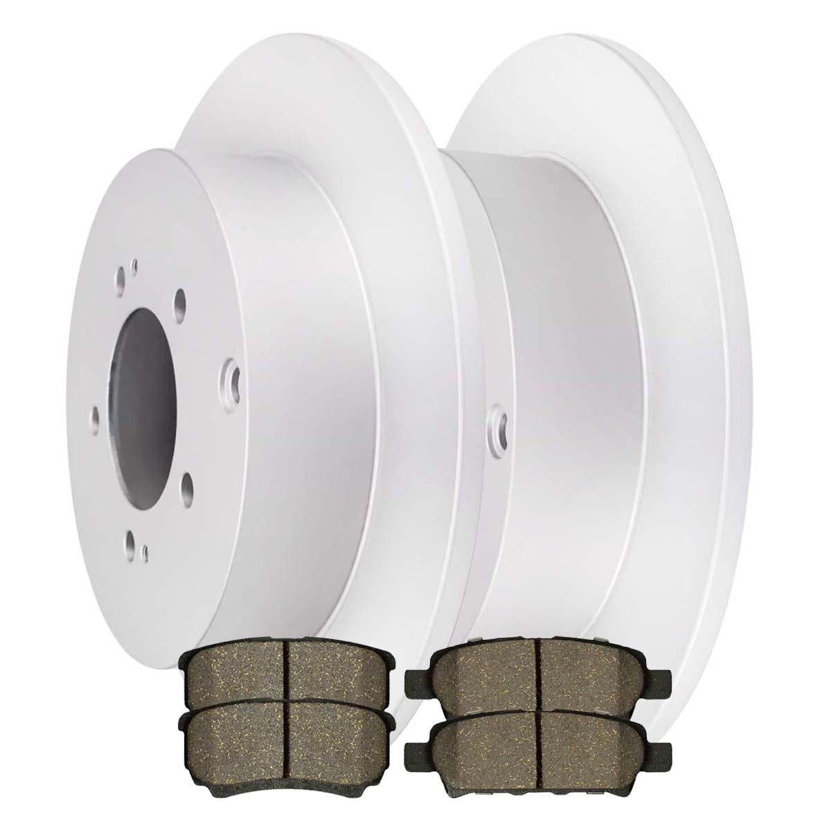 AutoShack Coated Brake Rotors Rear Brake Rotor Replacement Kit with ...