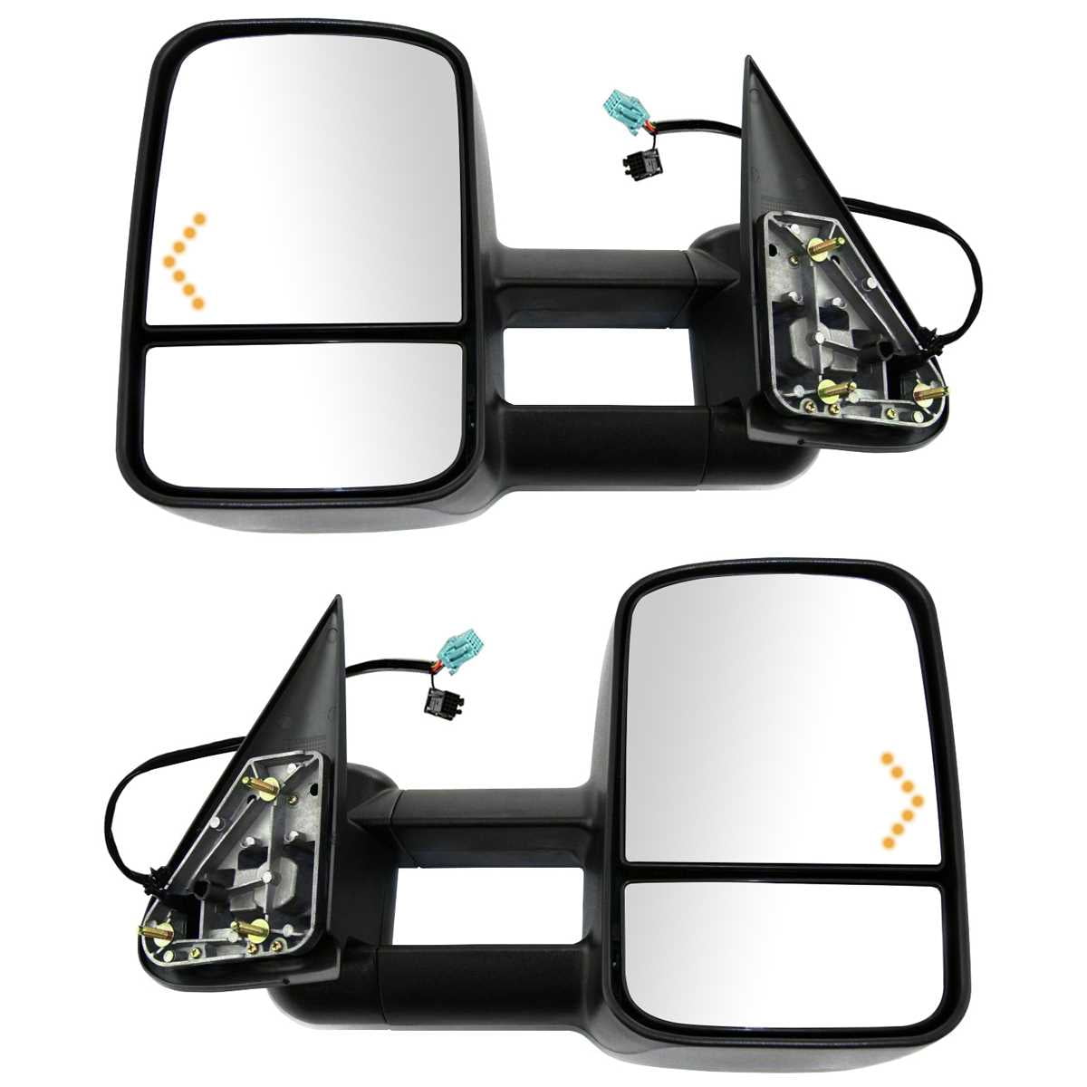 AutoShack Driver and Passenger Towing Mirrors Power Black Textured ...