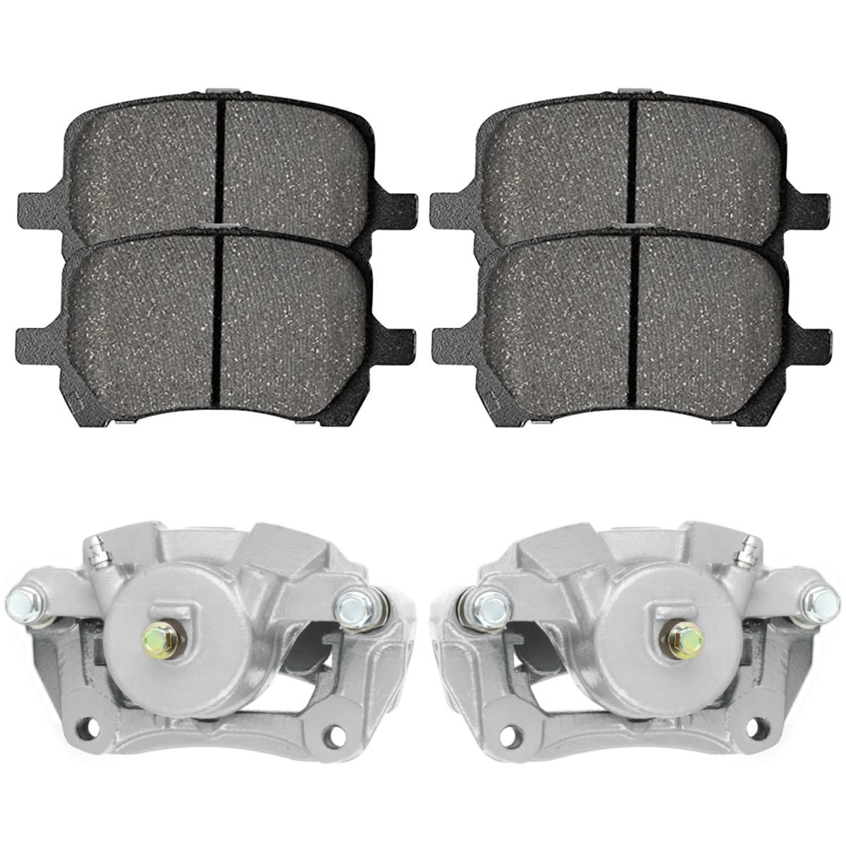 AutoShack Pair of 2 Front Brake Calipers and Ceramic Pads Set ...