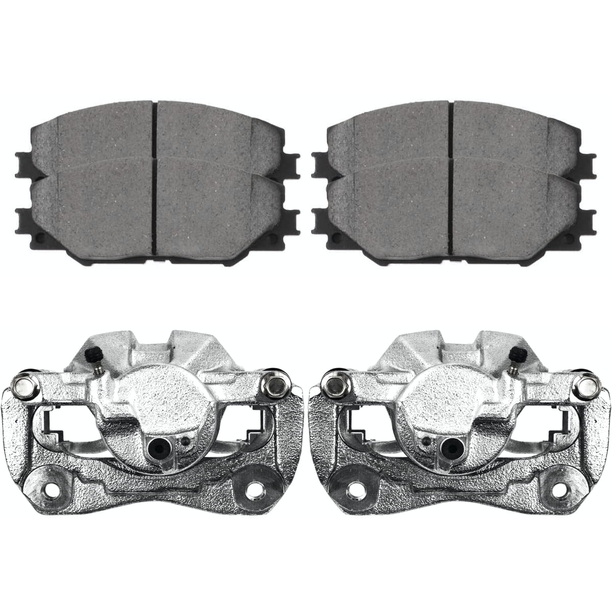 AutoShack Front Brake Calipers and Ceramic Pads Kit Driver and ...