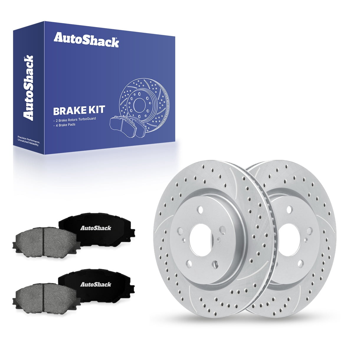 AutoShack Front Brake Rotors & Premium Pads for Toyota, RAV4 2019-2024 ...