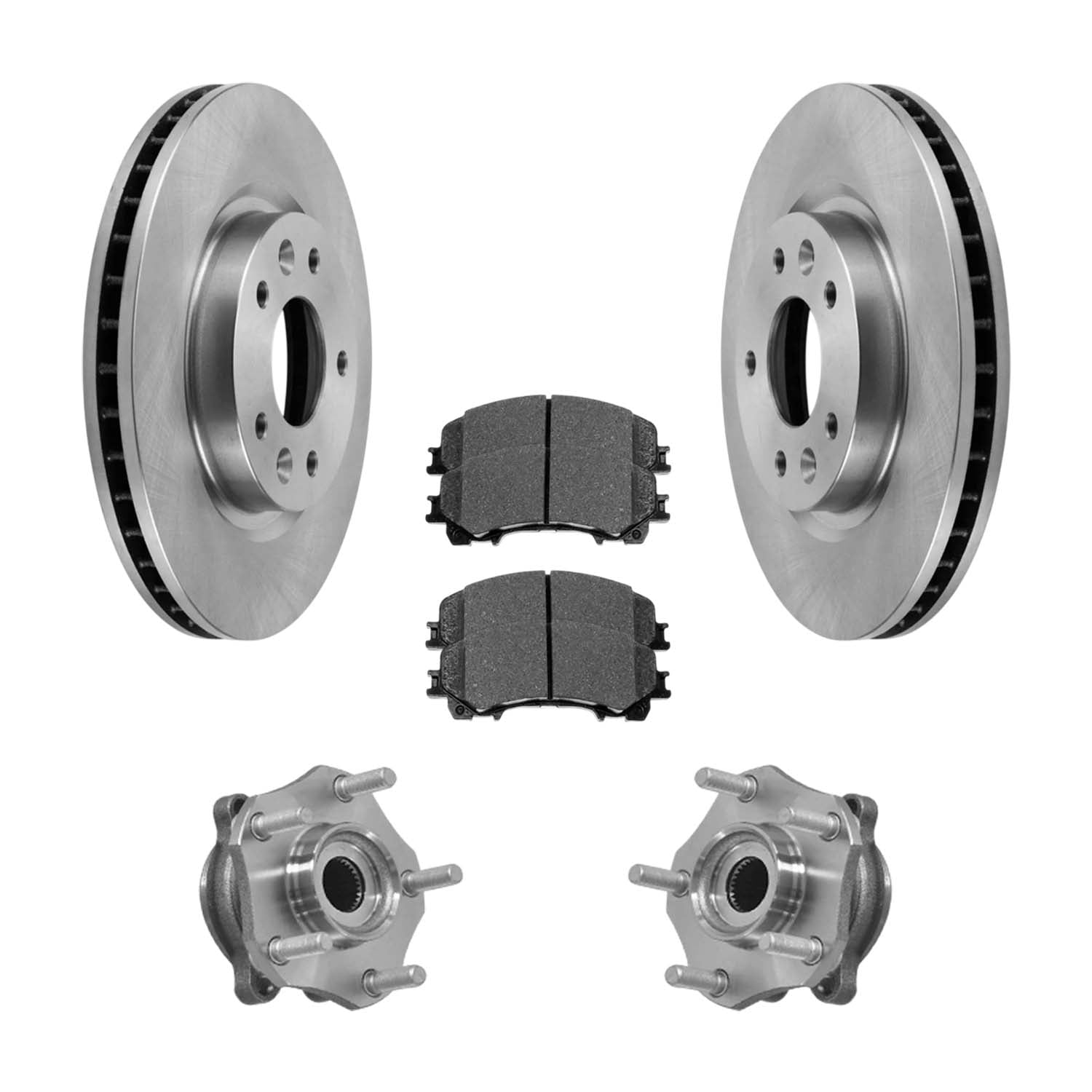 AutoShack Front Brake Rotors Premium Ceramic Brake Pads Wheel Bearing ...