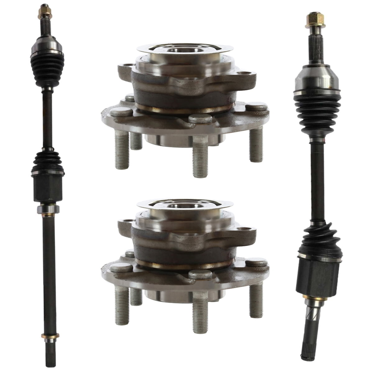 AutoShack Front CV Axle Shaft Left & Right + Wheel Hub Bearing ...