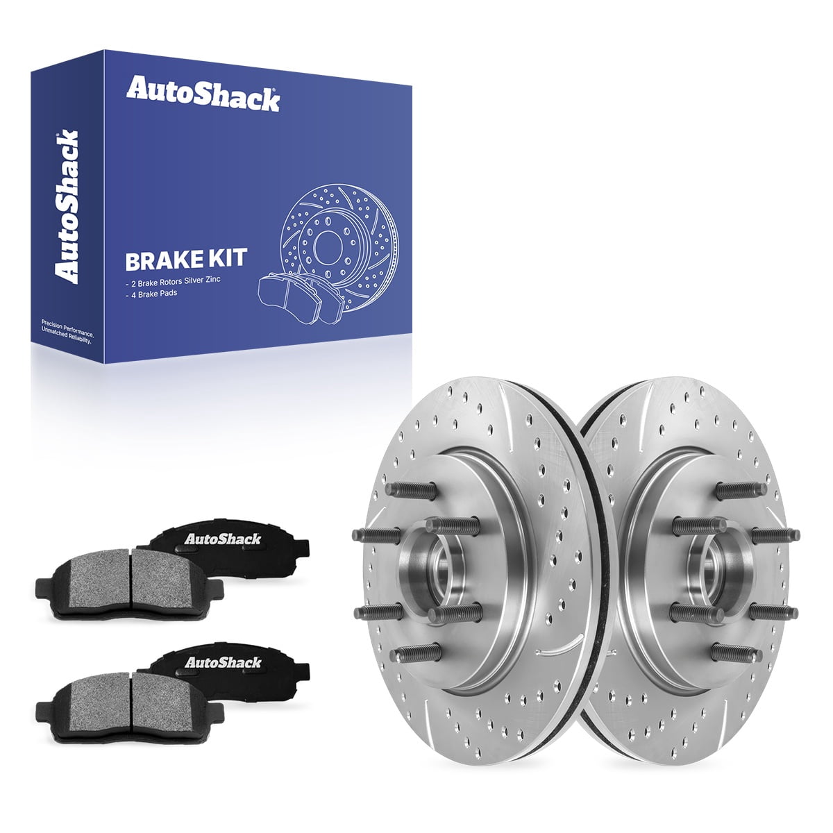 AutoShack Front Brake Rotors & Ceramic Pads for Ford, F-150 2004-2008 ...