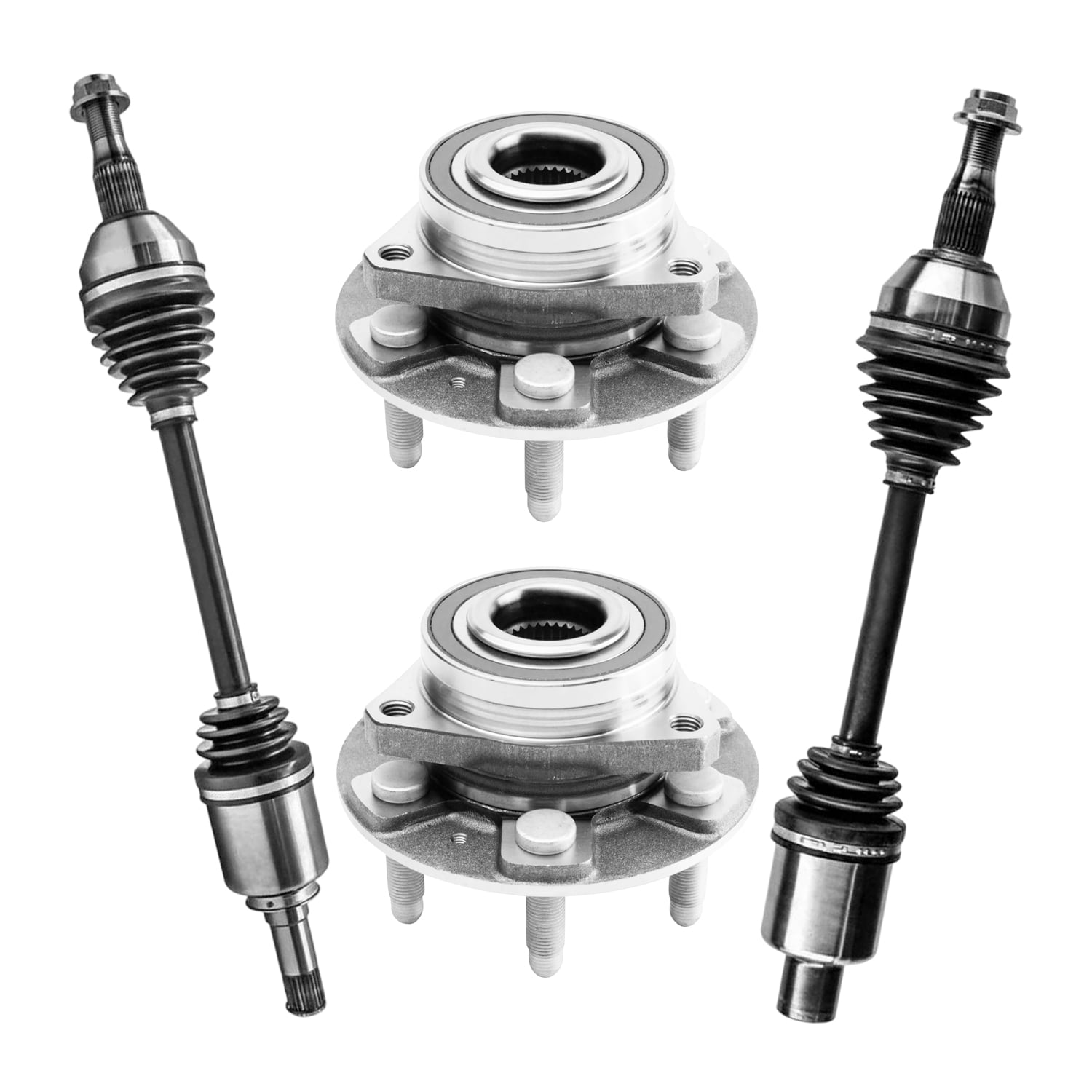 AutoShack Front Wheel Bearing Hubs CV Axles Kit Pair Replacement for ...