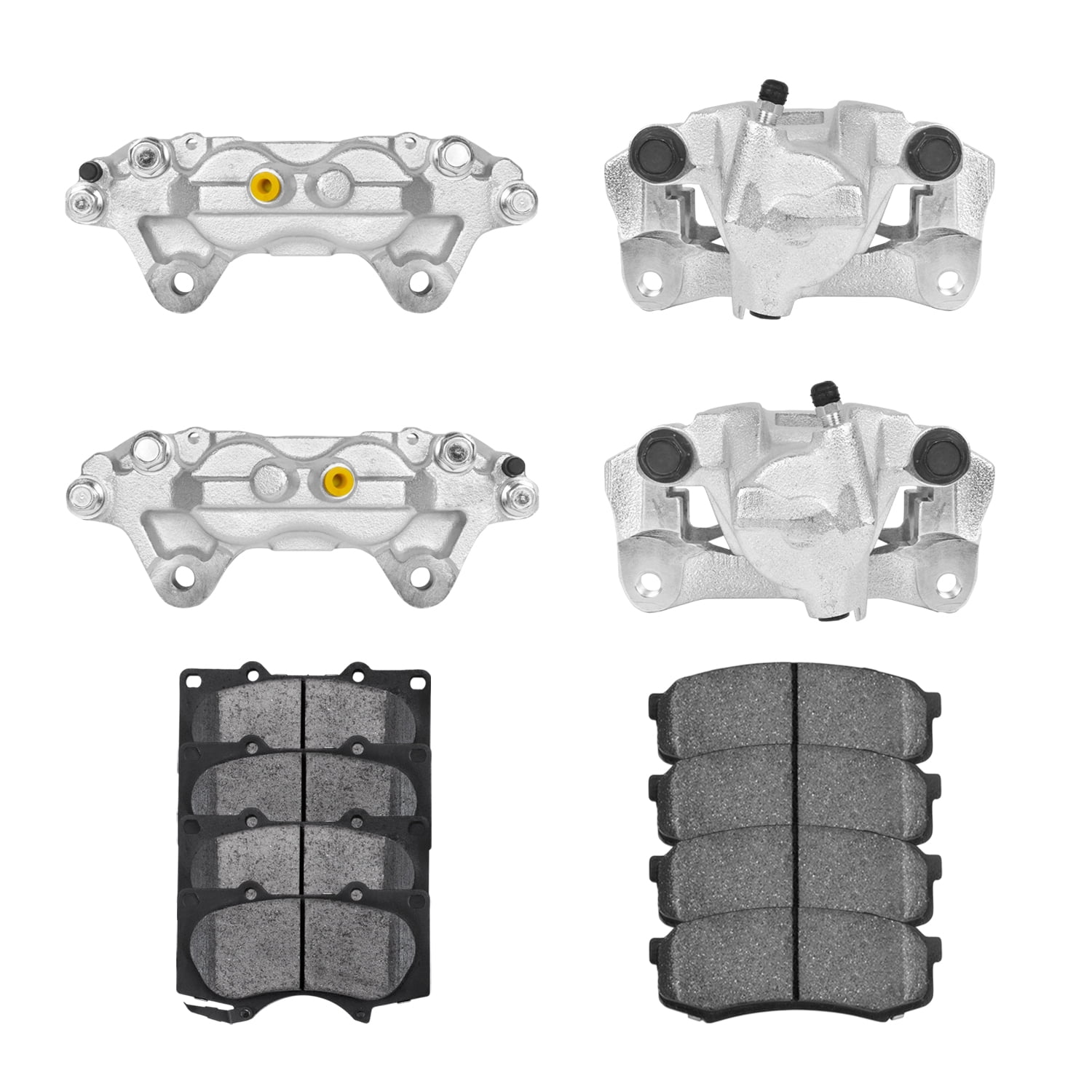 AutoShack Front and Rear Brake Calipers and Ceramic Pads Kit Set ...
