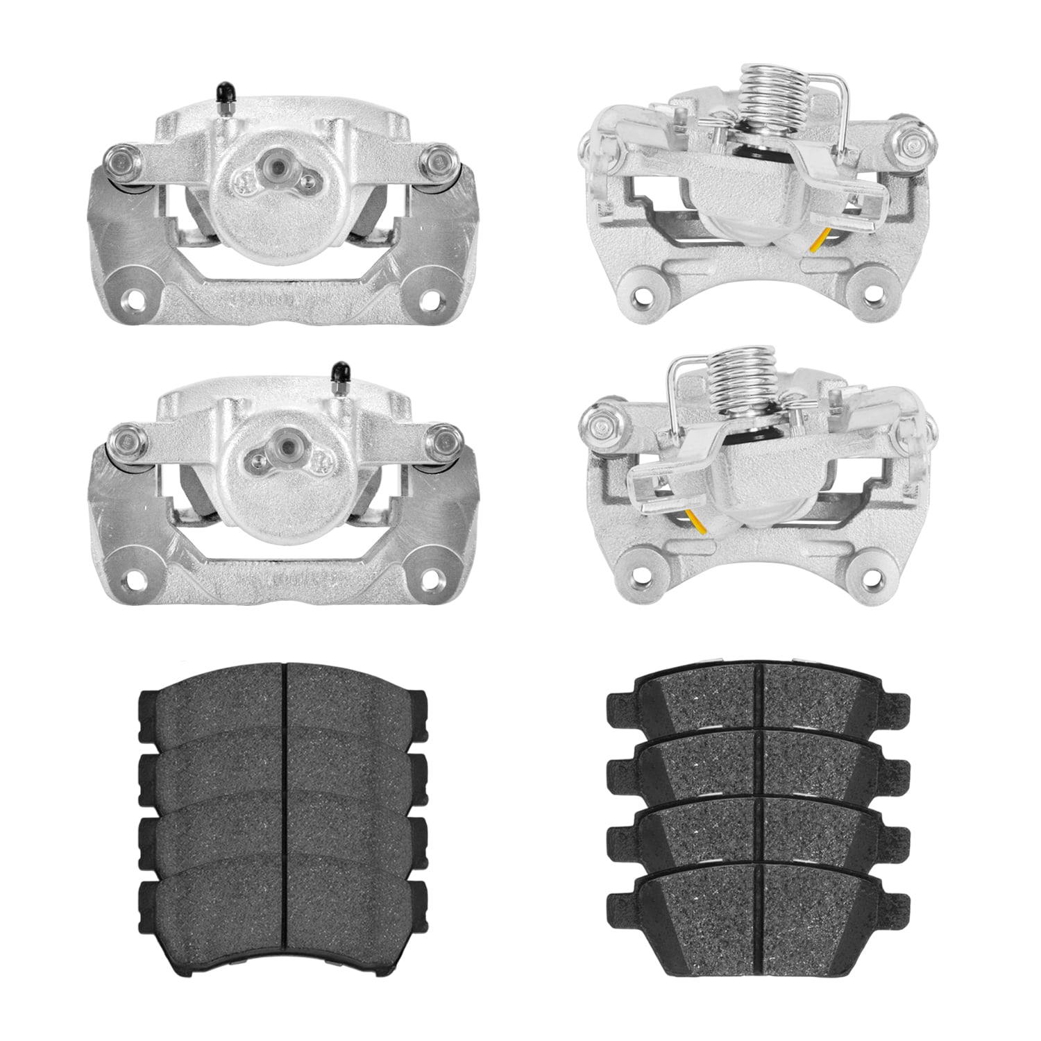 AutoShack Front and Rear Brake Calipers and Ceramic Pads Kit Set ...