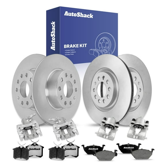 AutoShack Front & Rear Brake Rotors Ceramic Brake Pads Calipers ...
