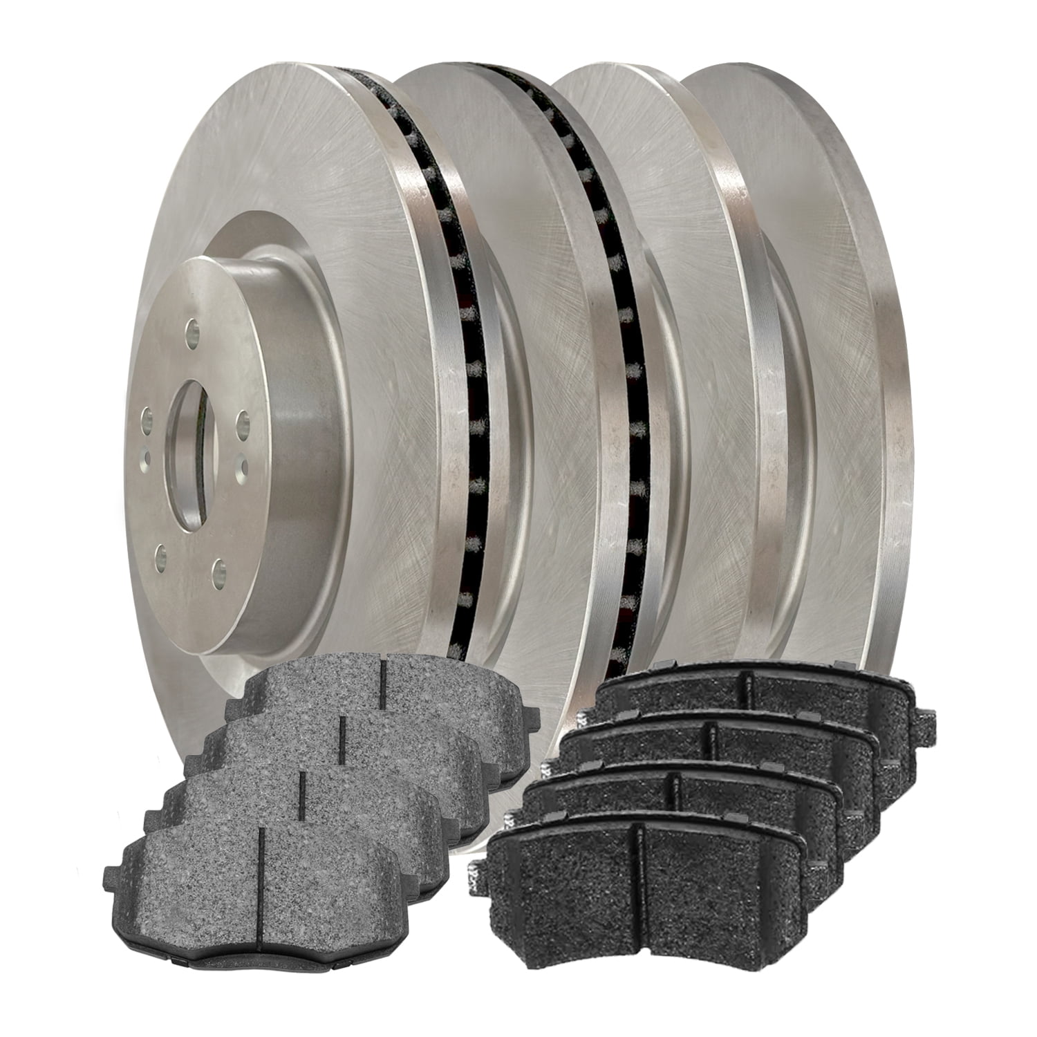 AutoShack Front & Rear Brake Rotors Premium Ceramic Brake Pads ...