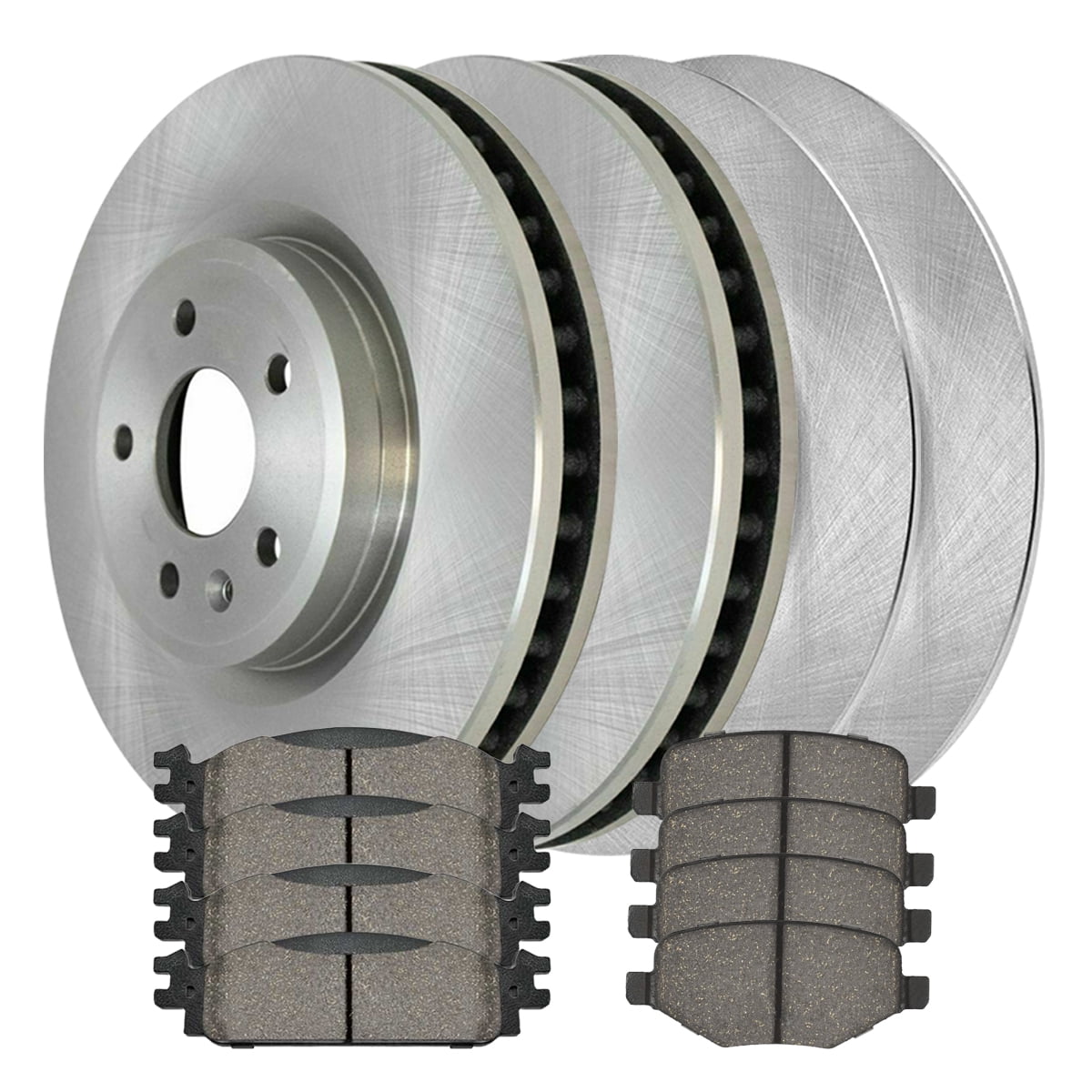 AutoShack Front & Rear Brake Rotors Premium Ceramic Brake Pads ...