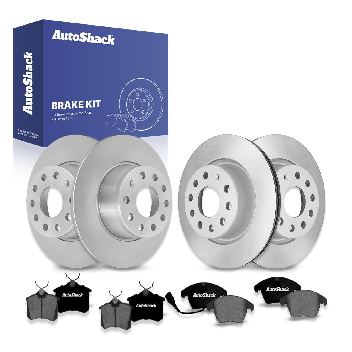 AutoShack Front & Rear Brake Rotors Premium Ceramic Brake Pads ...