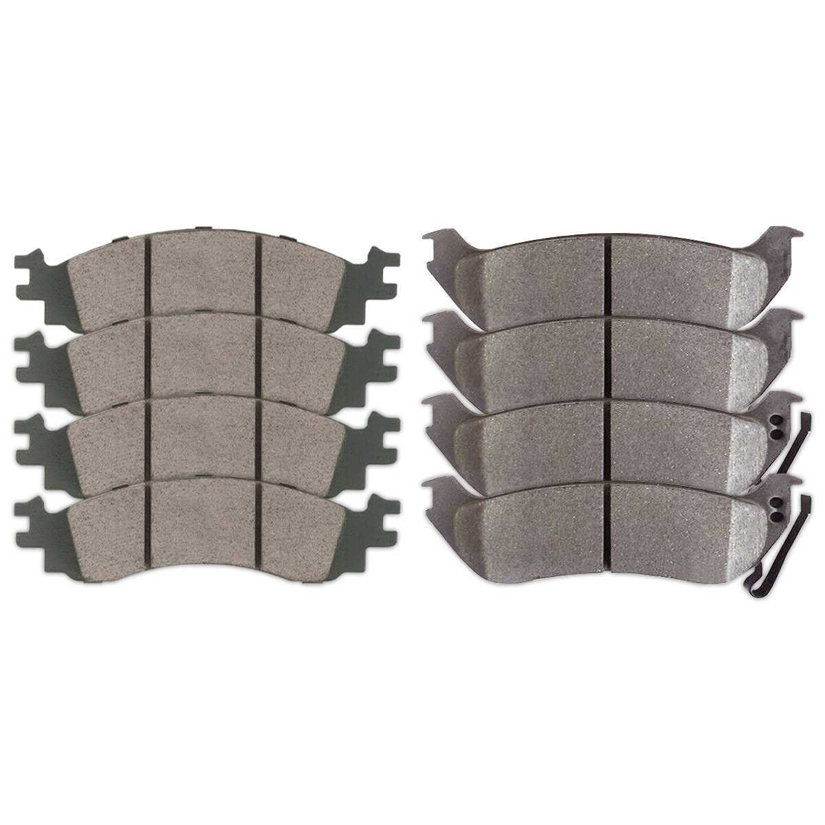 AutoShack Front and Rear Ceramic Brake Pads Set 8pcs Replacement for ...
