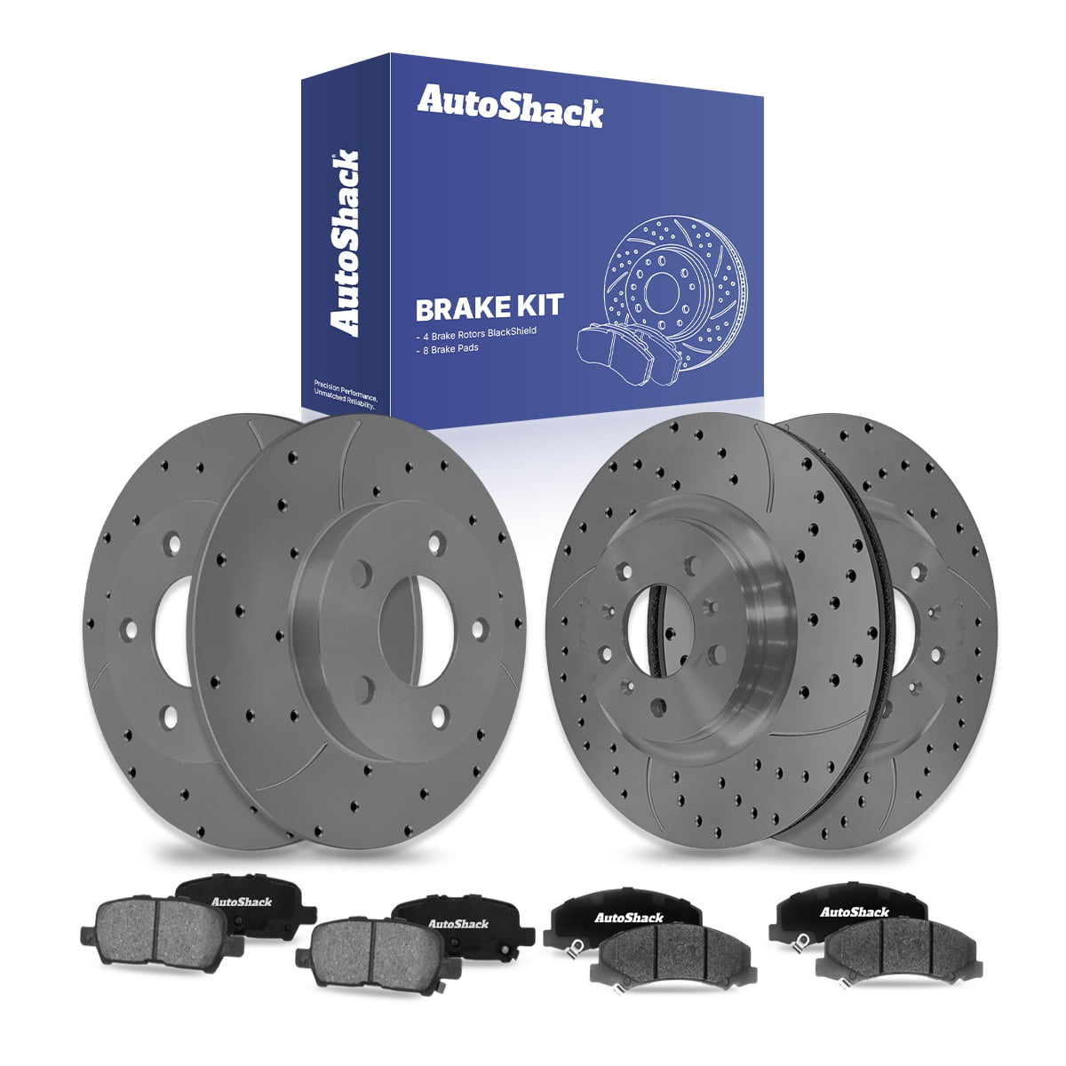 AutoShack Front & Rear Brake Rotors & Ceramic Pads for Chevrolet ...