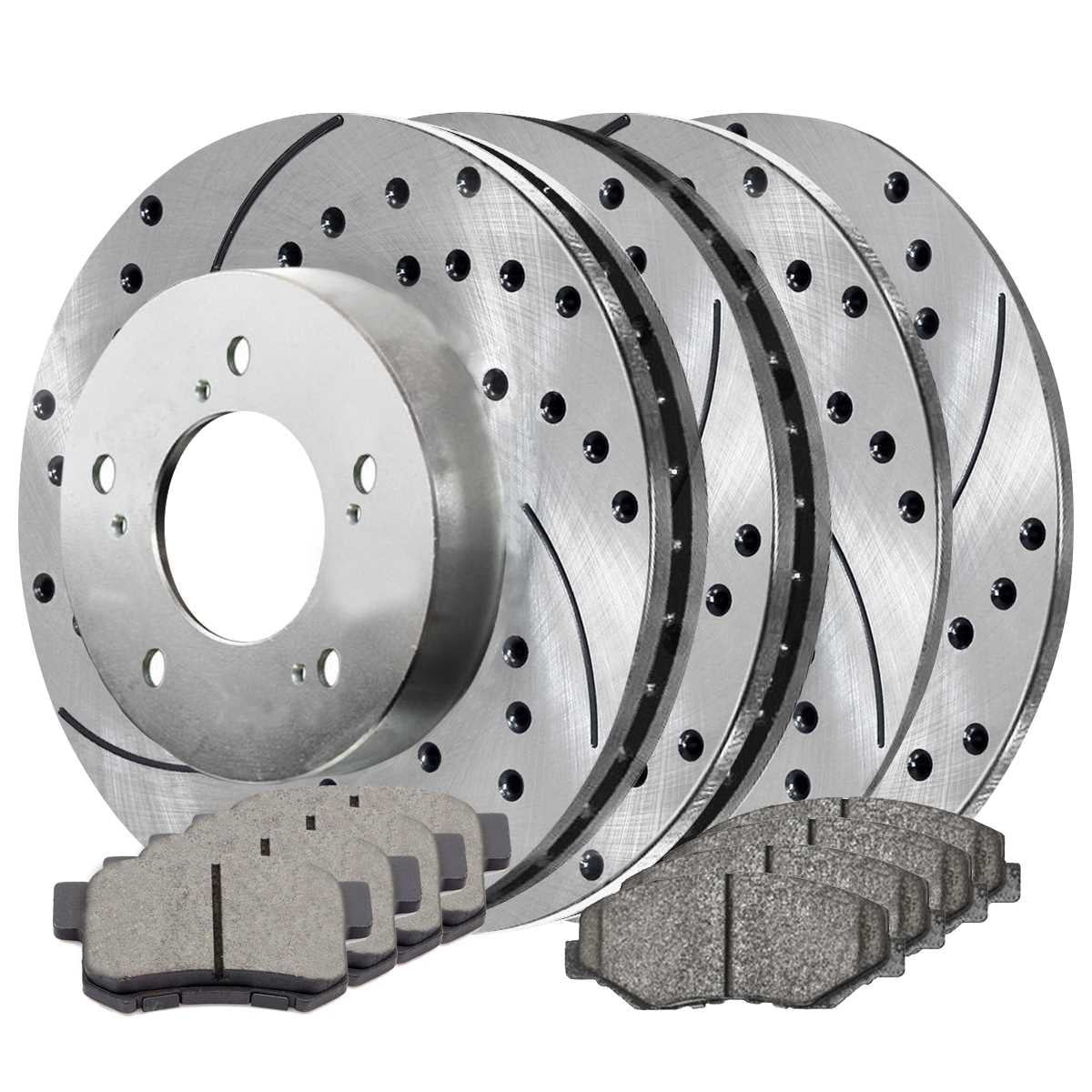 AutoShack Brake Kit Replacement for 2003-2011 Honda Element 2.4L 4WD ...