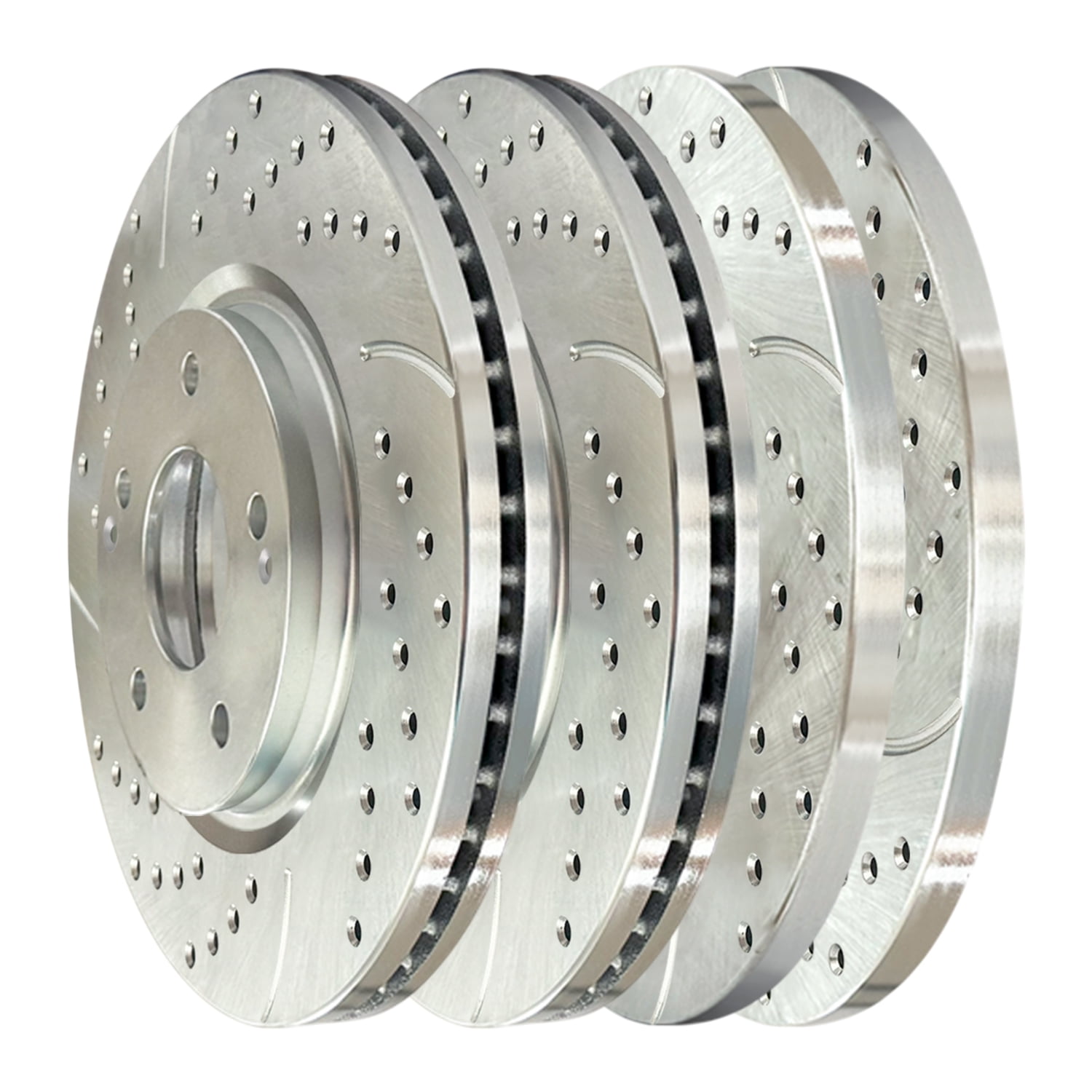 AutoShack Front & Rear Drilled & Slotted Brake Rotors | Replacement for ...