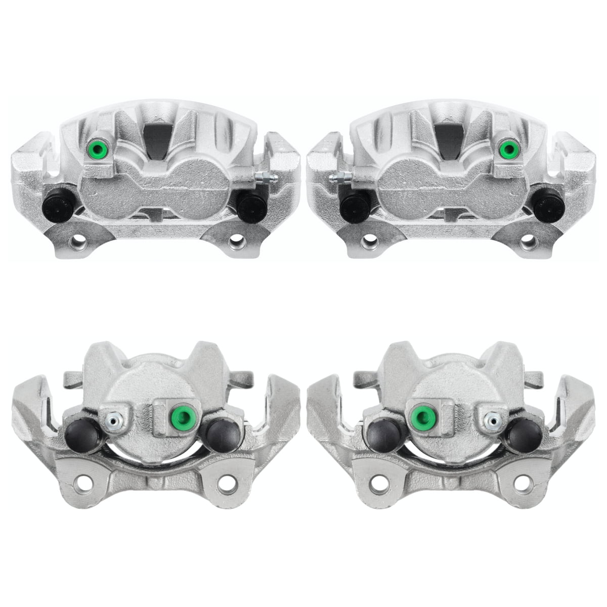 AutoShack Front and Rear Brake Calipers Set of 4 Assembly with Bracket ...