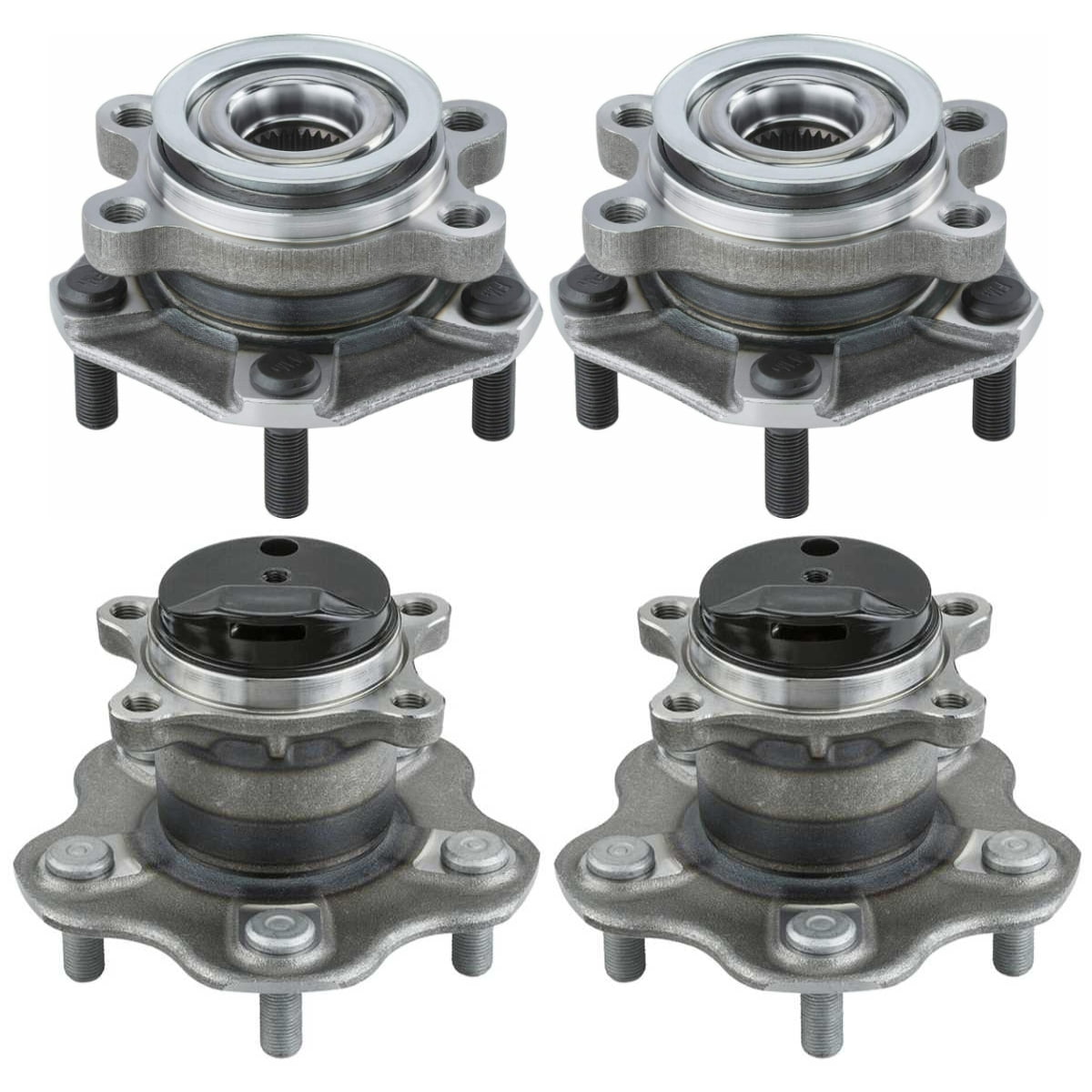AutoShack Front & Rear Wheel Hub Bearing Assemblies with ABS ...