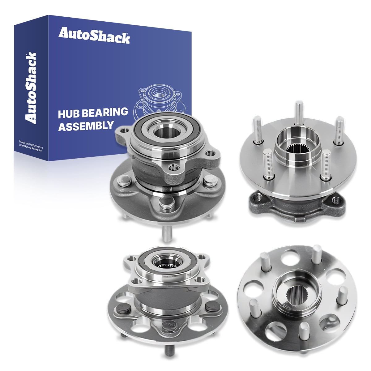 AutoShack Front & Rear Wheel Hub Bearing Assemblies with ABS ...