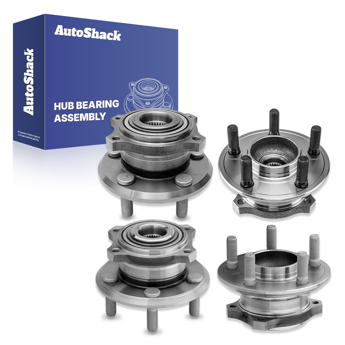 AutoShack Front & Rear Wheel Hub Bearing Assemblies without ABS ...