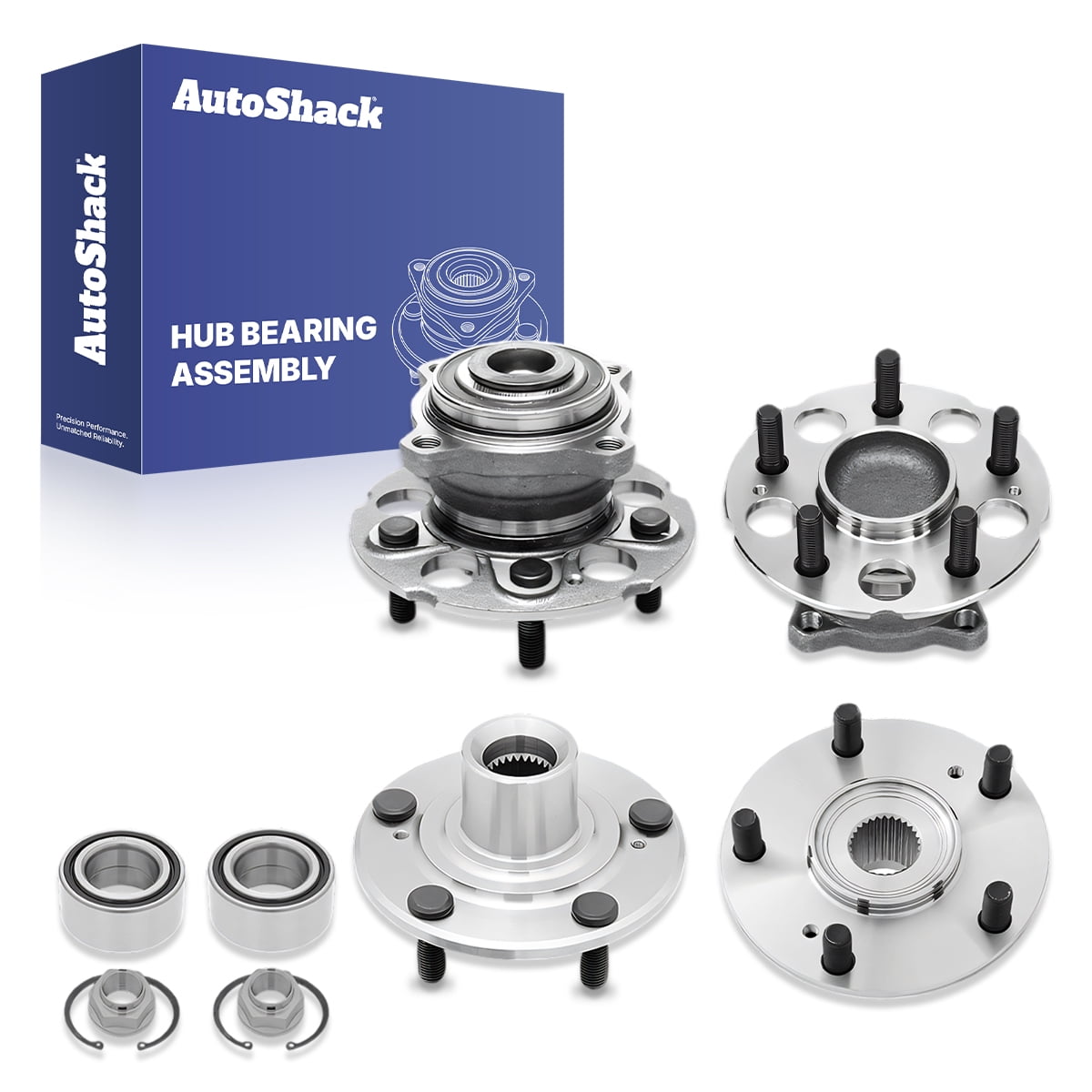 AutoShack Front & Rear Wheel Hub Bearing Assemblies without ABS ...