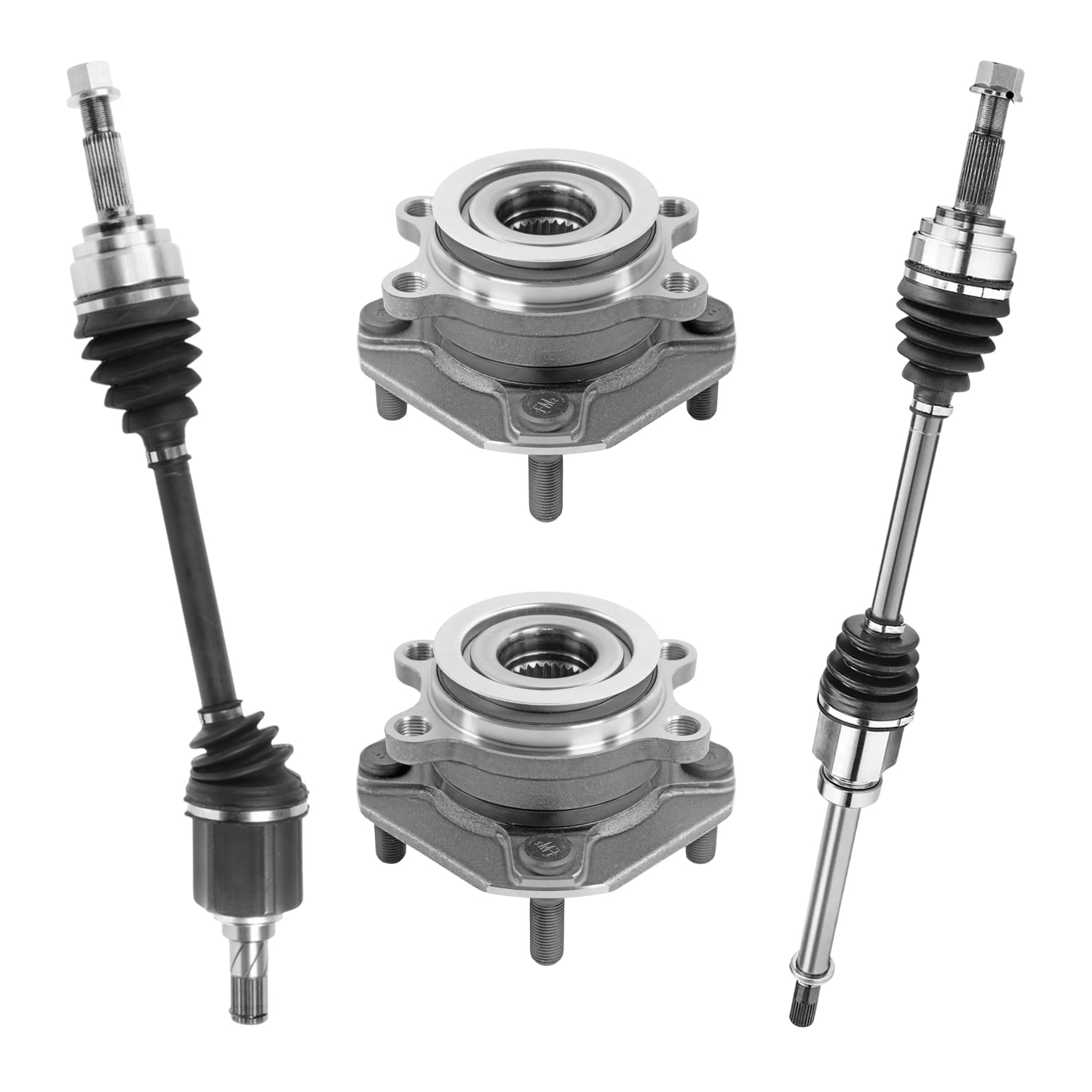 AutoShack Front Wheel Bearing Hubs CV Axles Kit Pair Replacement for ...