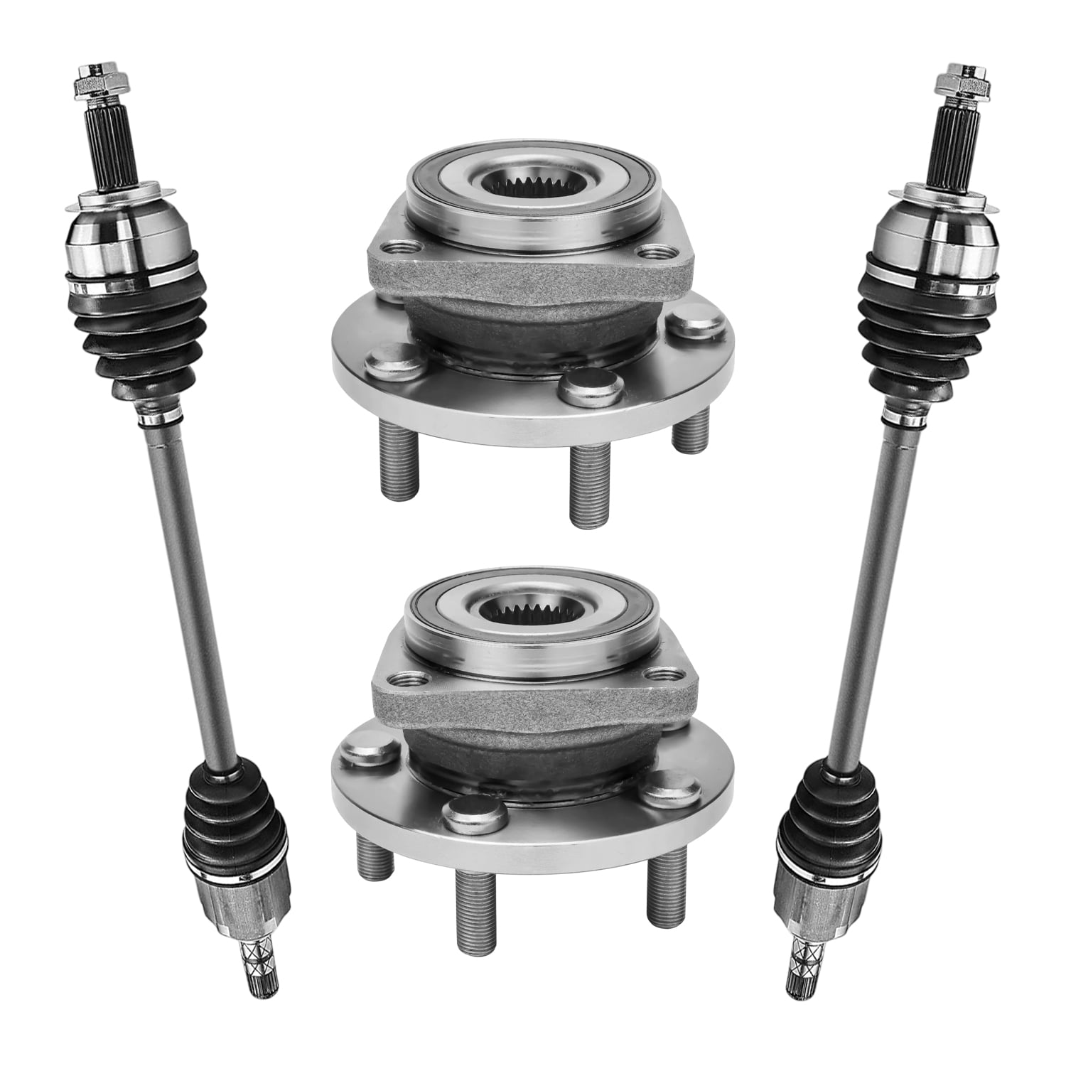 AutoShack Front CV Axle Shaft Wheel Hub Bearing Assemblies with ABS | Replacement for 2005-2009 ...