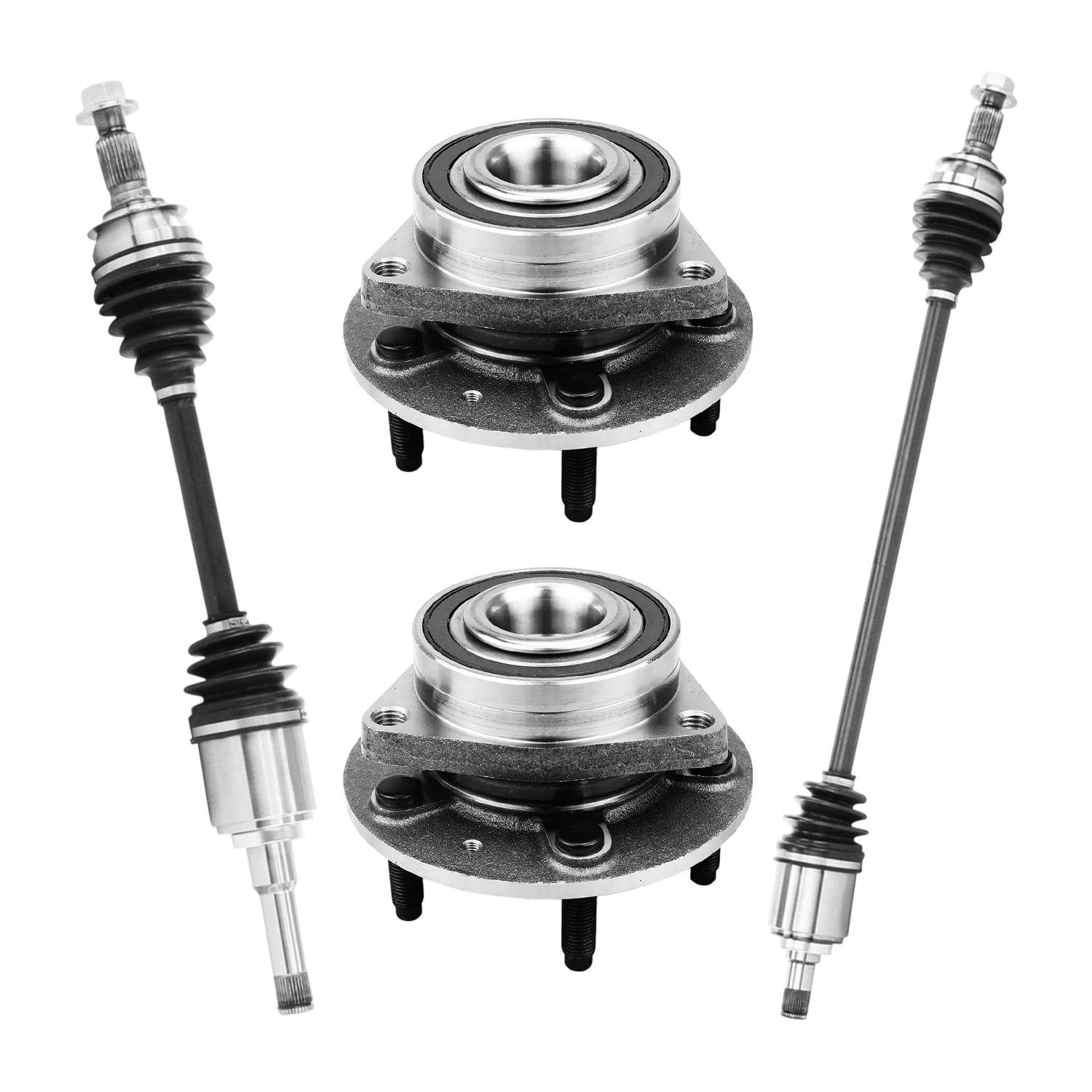 AutoShack Front CV Axle Shaft Left & Right + Wheel Hub Bearing ...