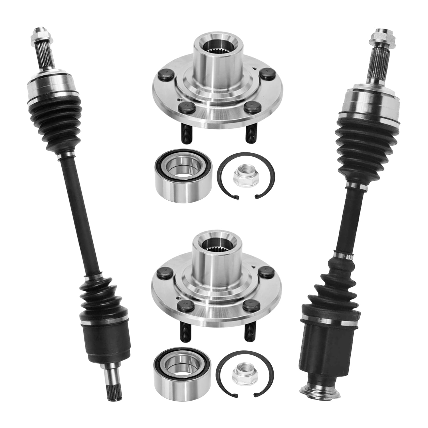 AutoShack Front Wheel Bearing Hubs CV Axles Kit Pair Replacement for 2008-2012 Honda Accord FWD ...