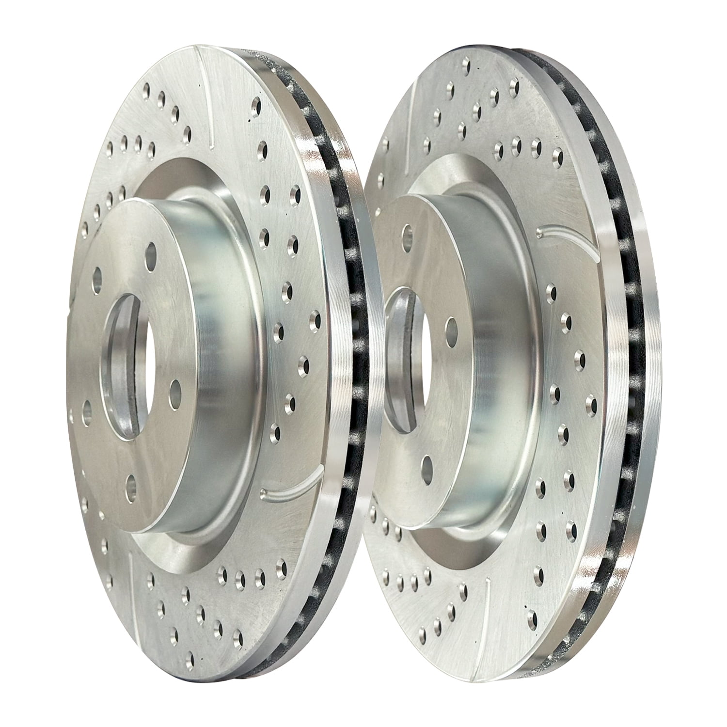 AutoShack Front Drilled & Slotted Brake Rotors | Replacement For Volvo ...