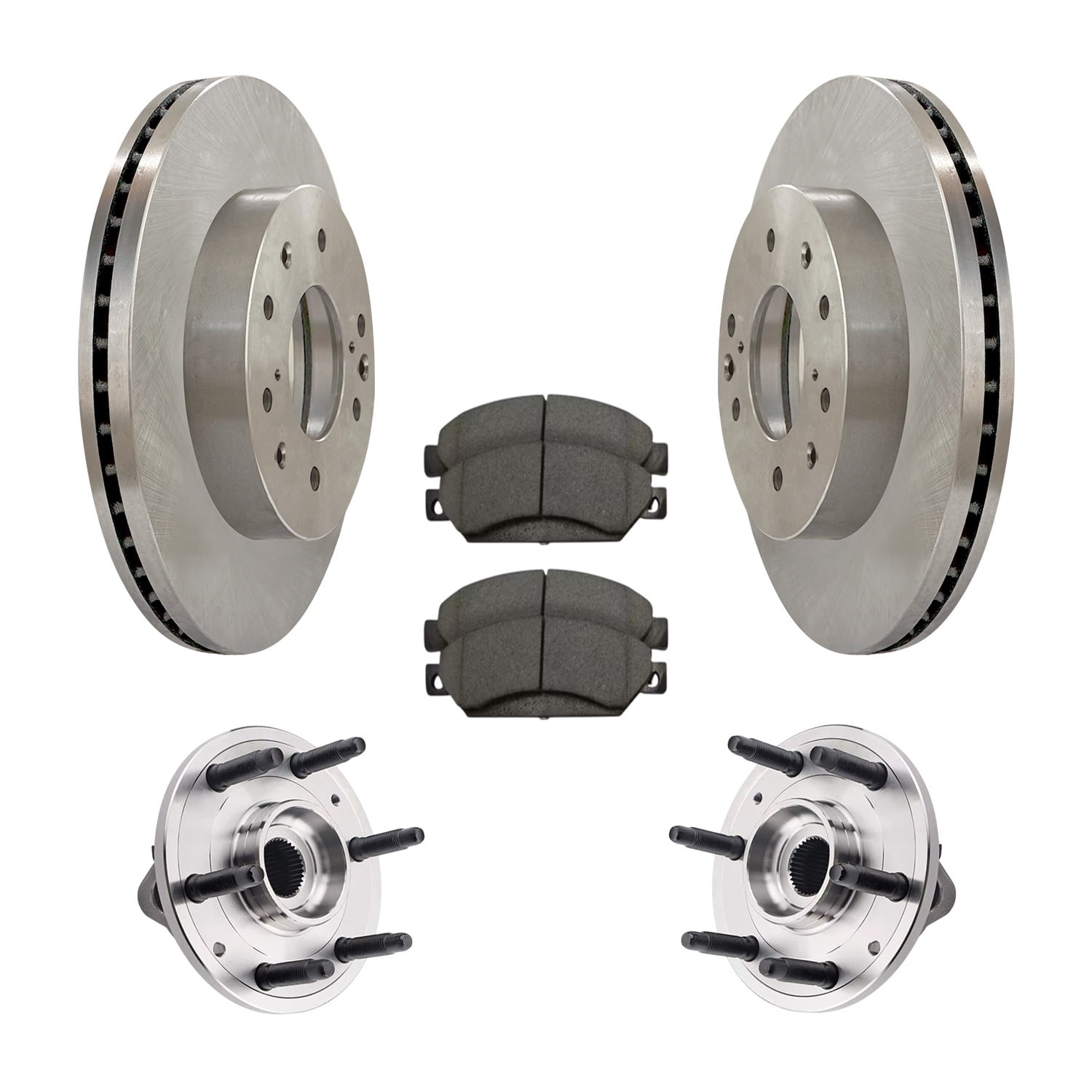 AutoShack Front Brake Rotors Ceramic Brake Pads Wheel Bearing Hub ...