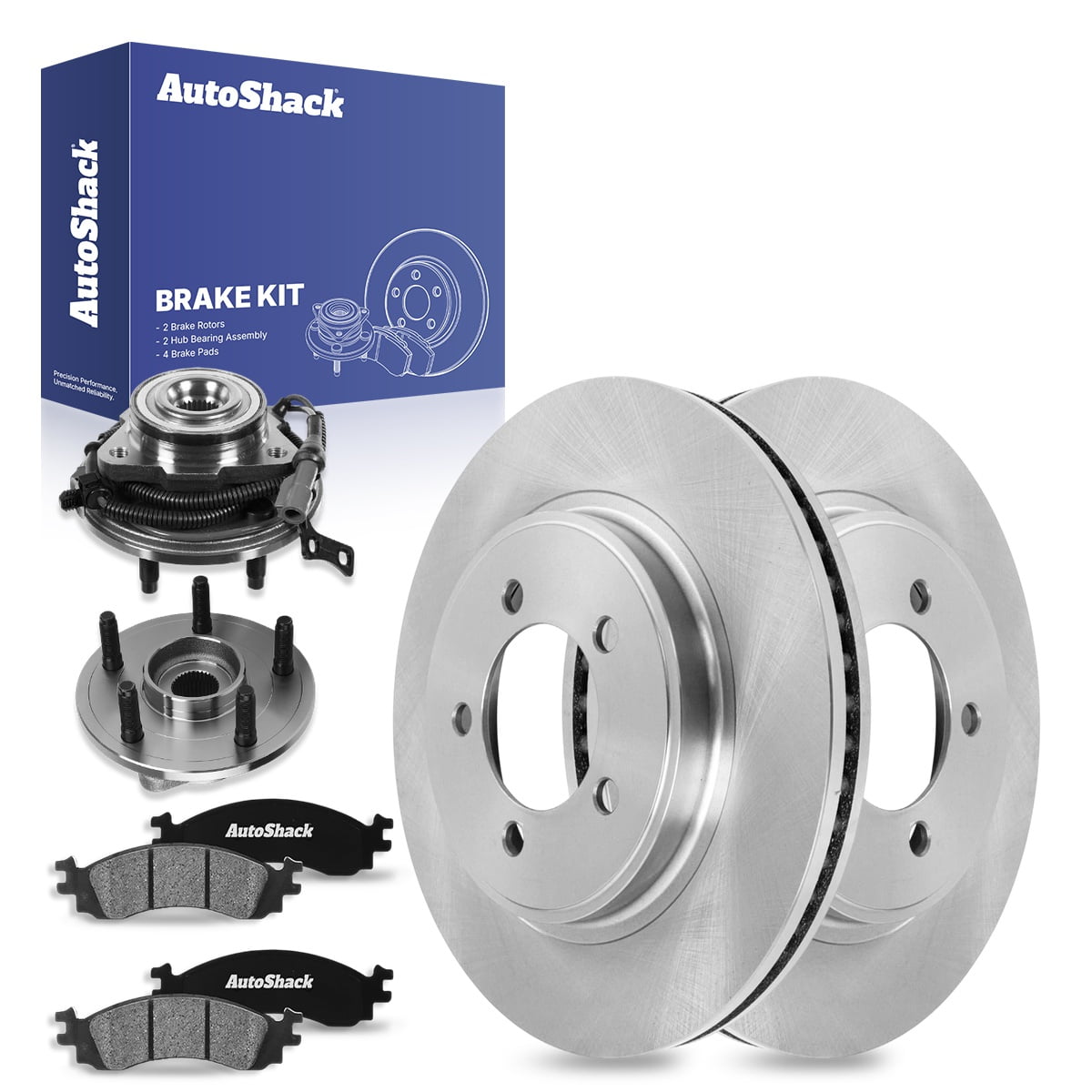 AutoShack Front Wheel Hub Assembly, Brake Rotors & Pads Kit for 2006 ...