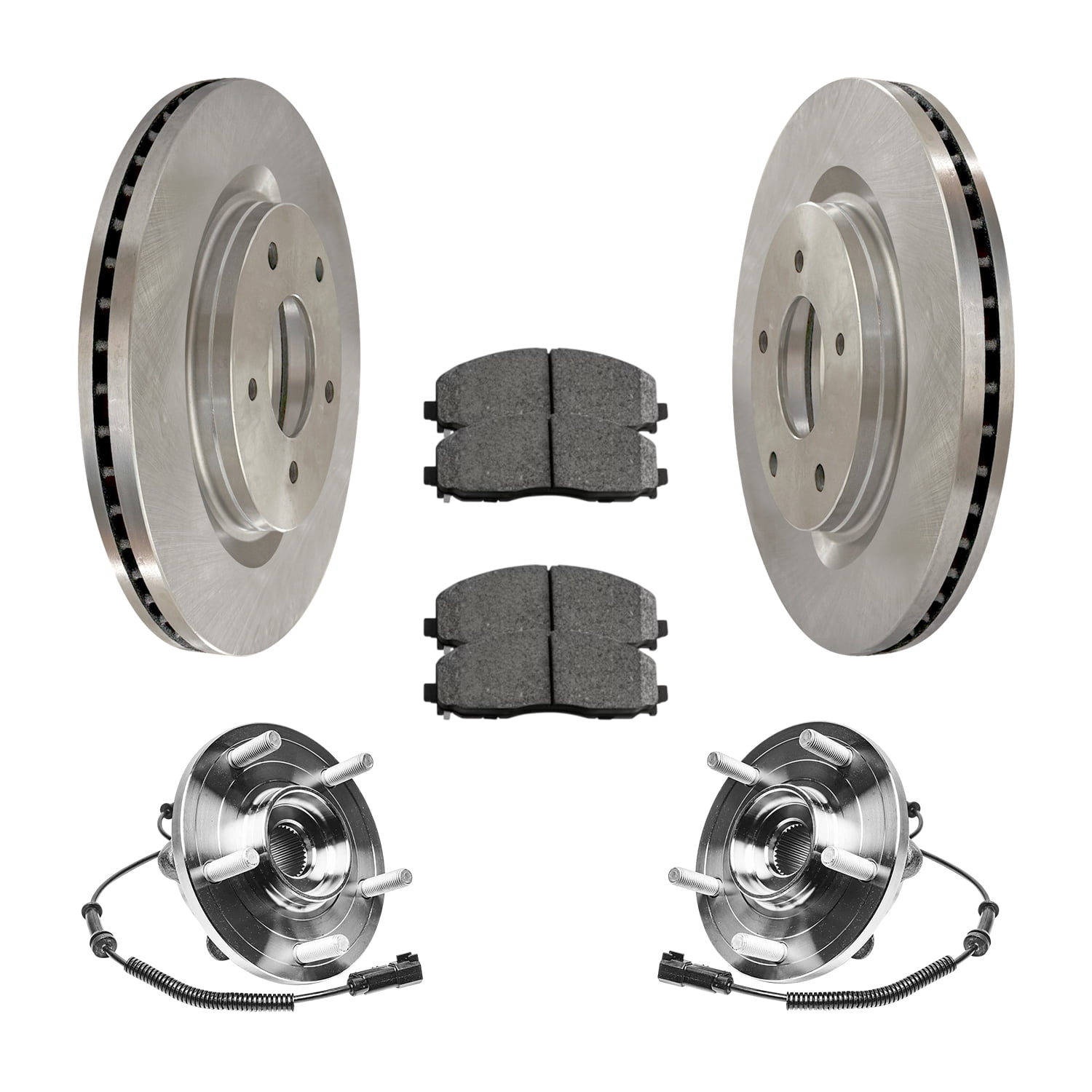 AutoShack Front Brake Rotors Premium Ceramic Brake Pads Wheel Bearing ...