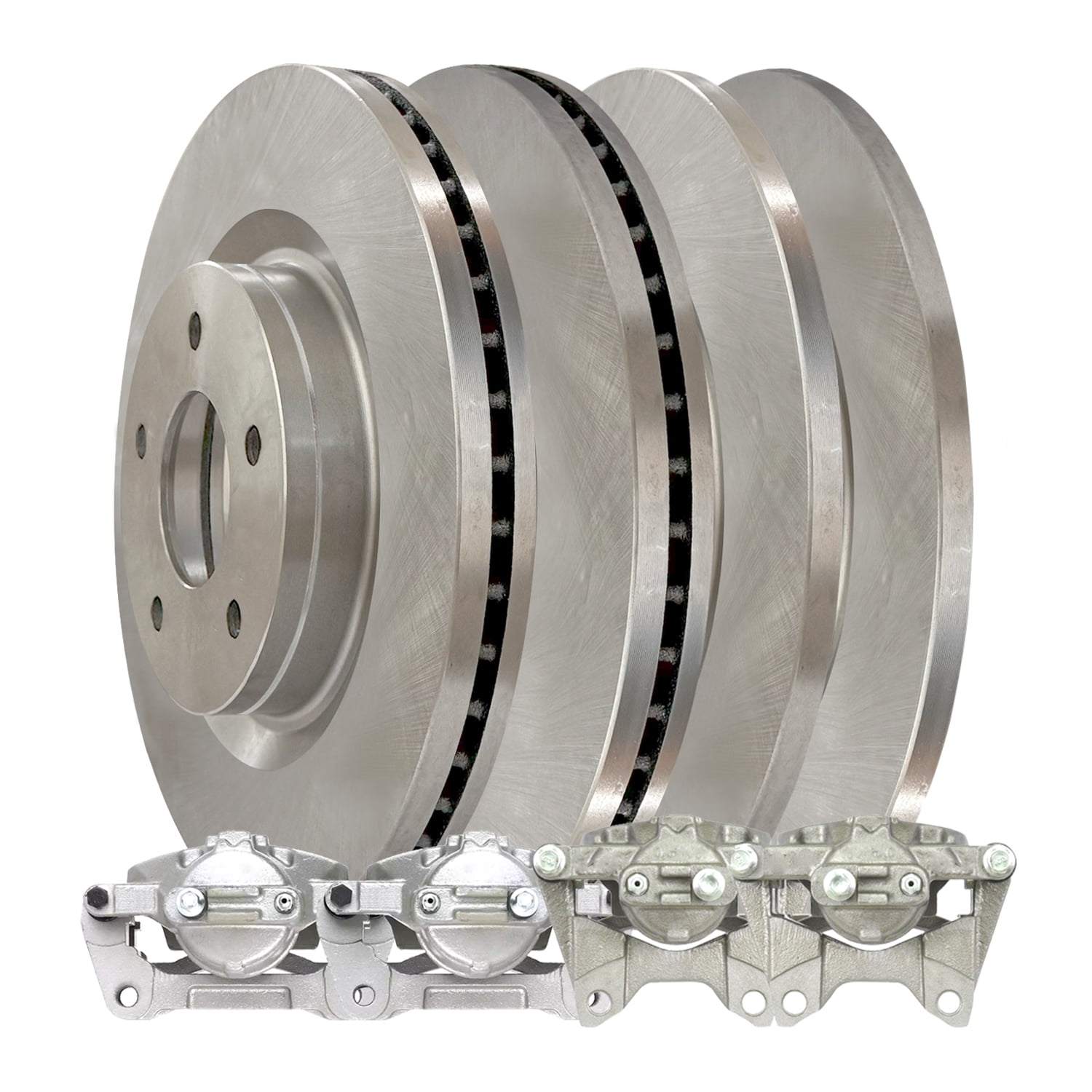 AutoShack Front and Rear Brake Calipers and Brake Rotors Kit Set ...