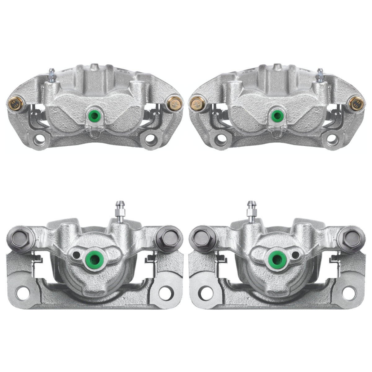 AutoShack Front and Rear Brake Calipers Set of 4 Assembly with Bracket ...