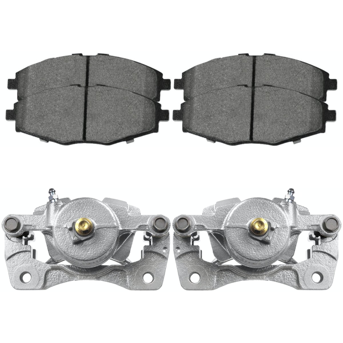 AutoShack Pair of 2 Front Brake Calipers and Ceramic Pads Set ...
