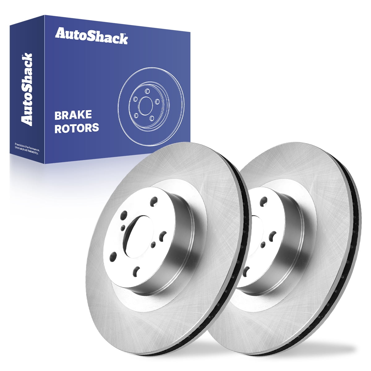 AutoShack Front Vented Brake Rotors 2-PC Set Replacement for 2009-2018 ...