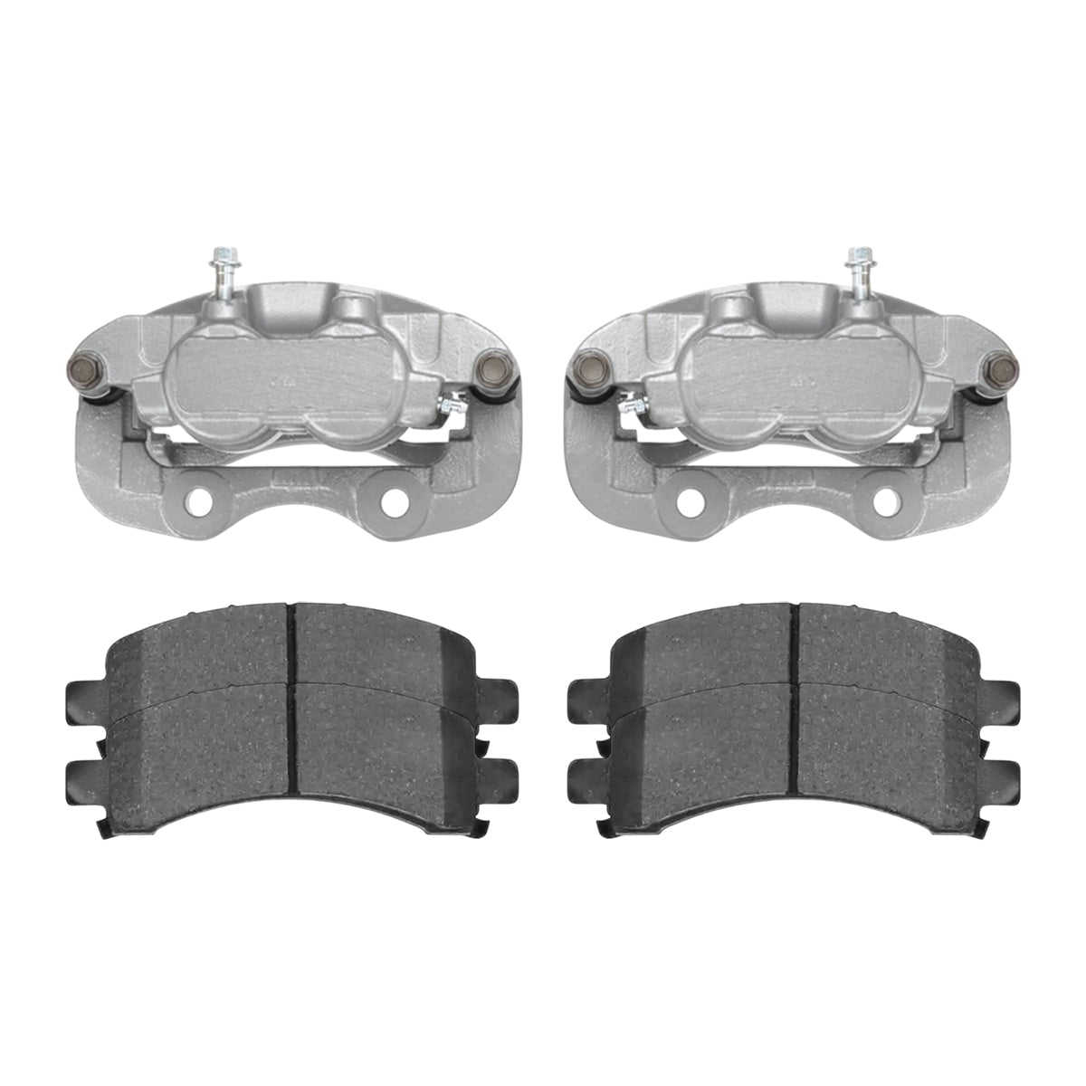 AutoShack Pair of 2 Rear Brake Calipers and Ceramic Pads Set Driver and ...