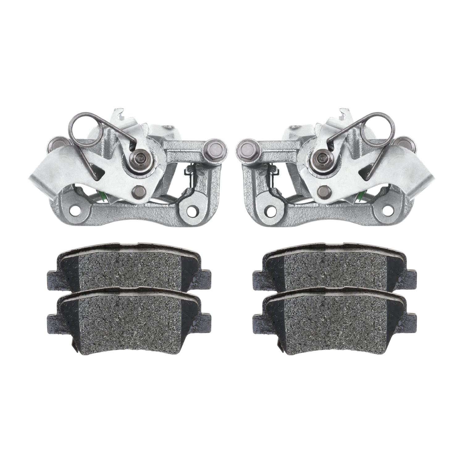 AutoShack Pair of 2 Rear Brake Calipers and Performance Ceramic Pads ...