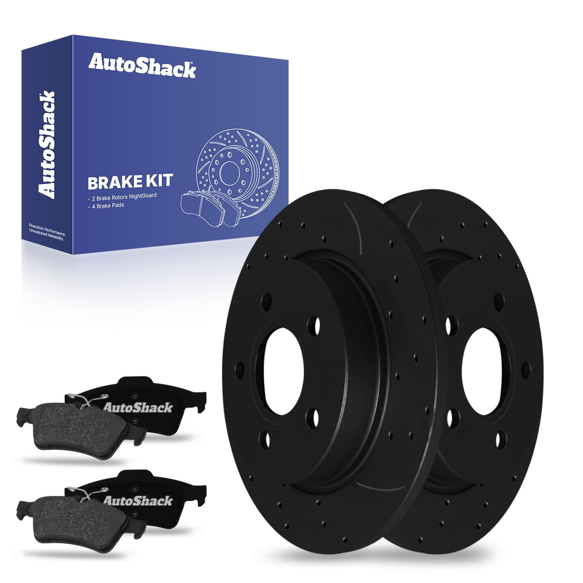 AutoShack Rear Brake Kit Replacement for 2012-2018 Ford Focus 1.0L 2.0L ...