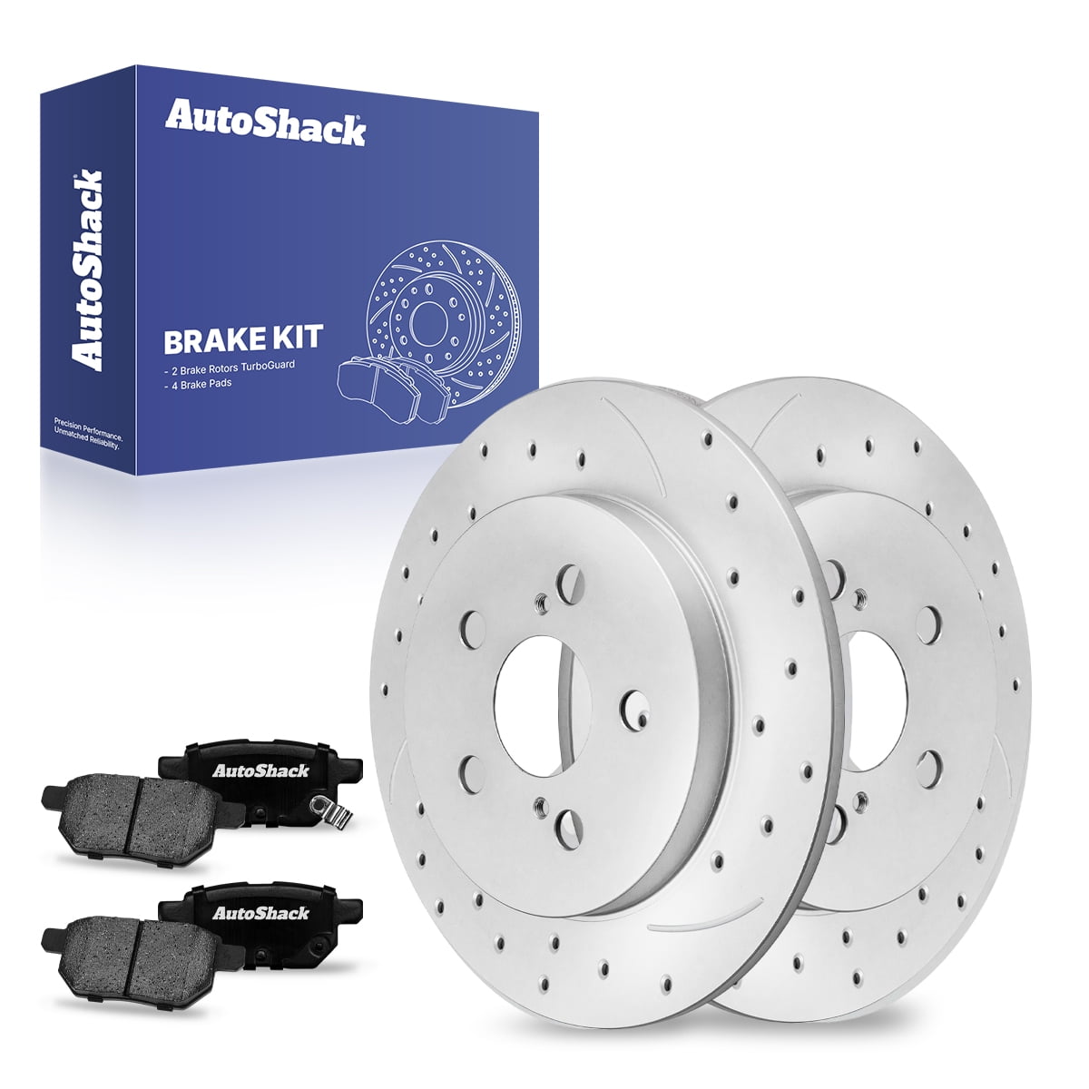 AutoShack Rear Brake Kit Replacement for Toyota Corolla Prius Matrix ...