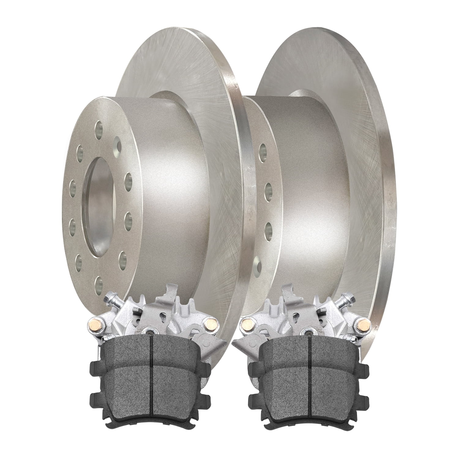 AutoShack Rear Brake Rotors Calipers and Performance Ceramic Pads Kit ...