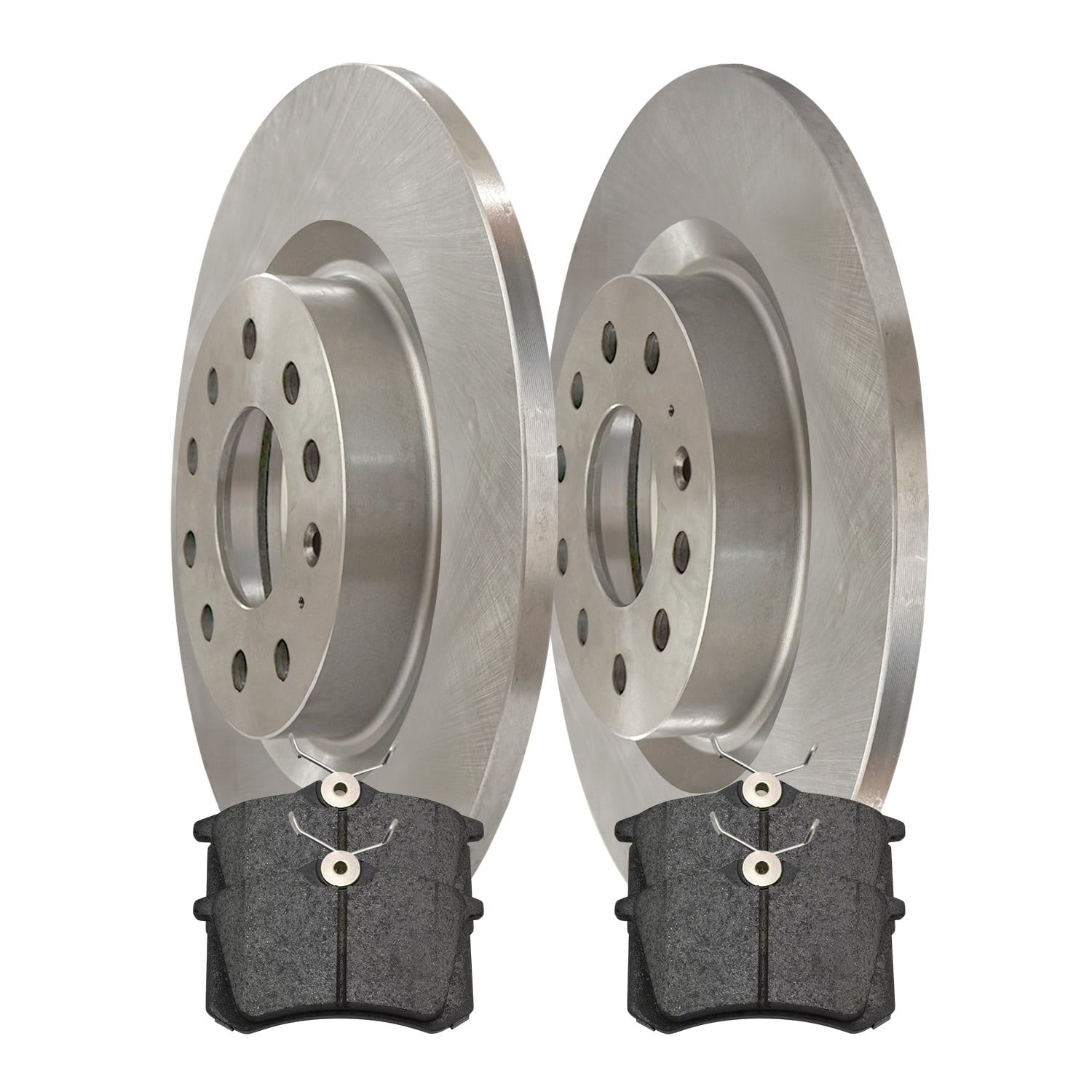 AutoShack Rear Brake Rotors and Ceramic Pads Kit Driver and Passenger ...