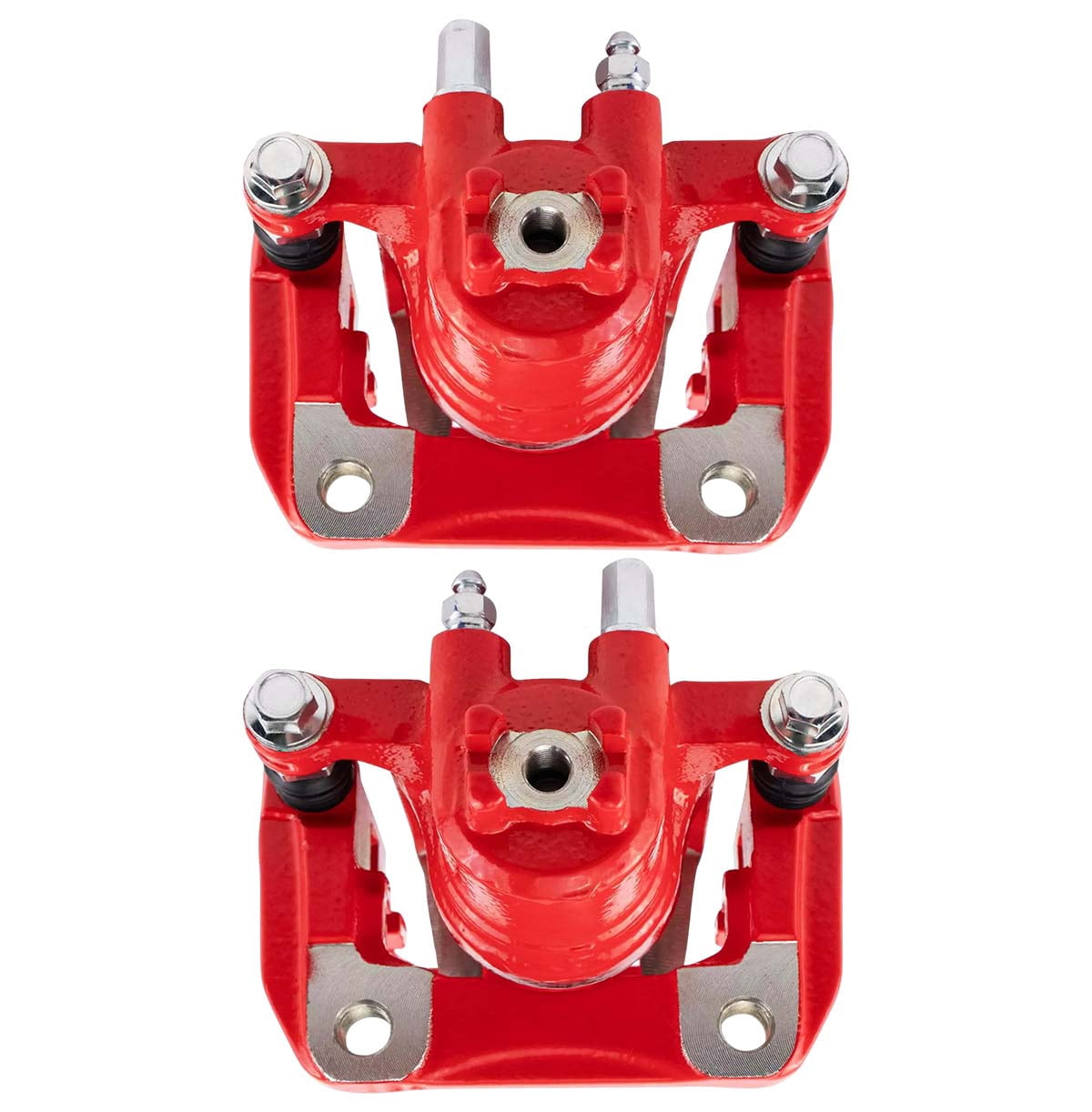 AutoShack Rear Brake Calipers Set of 2 Assembly with Bracket Red ...