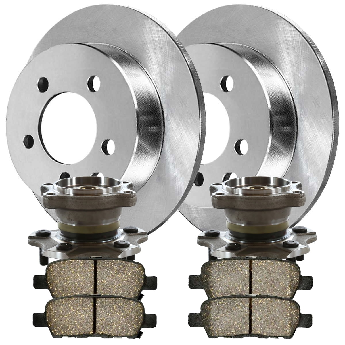 AutoShack Rear Wheel Bearing Hub Assembly Brake Rotors Performance ...