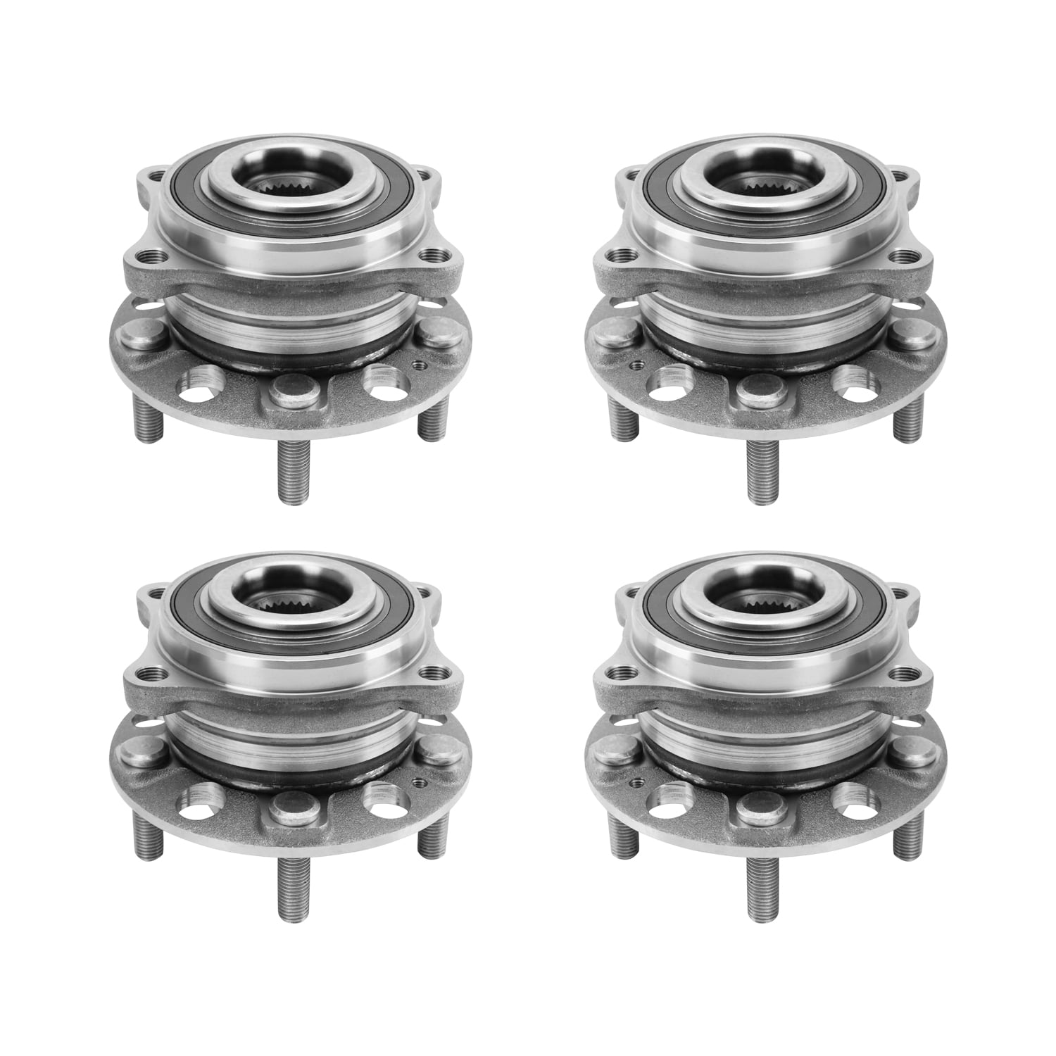 AutoShack Set of 4 Front and Rear Wheel Hub and Bearing Assembly with ...