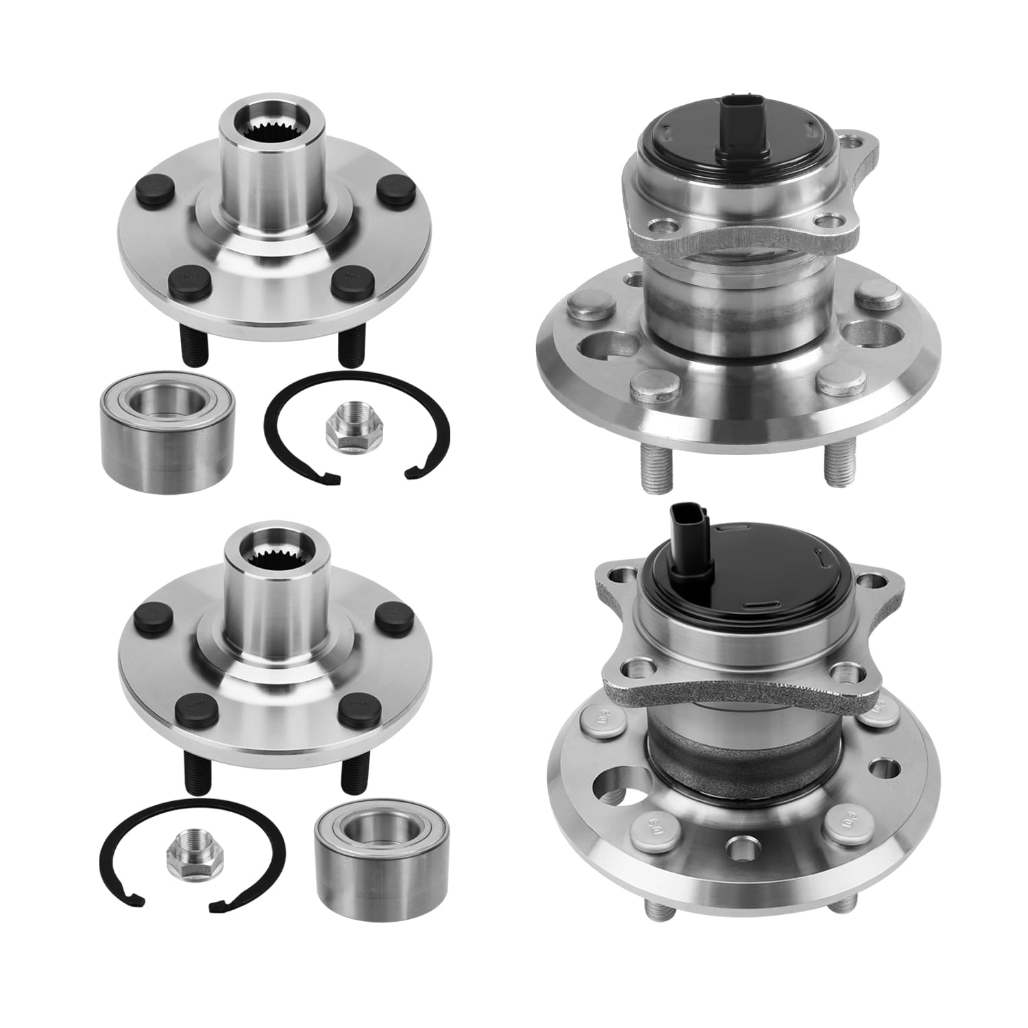 AutoShack Front & Rear Wheel Hub Bearing Assemblies without ABS ...
